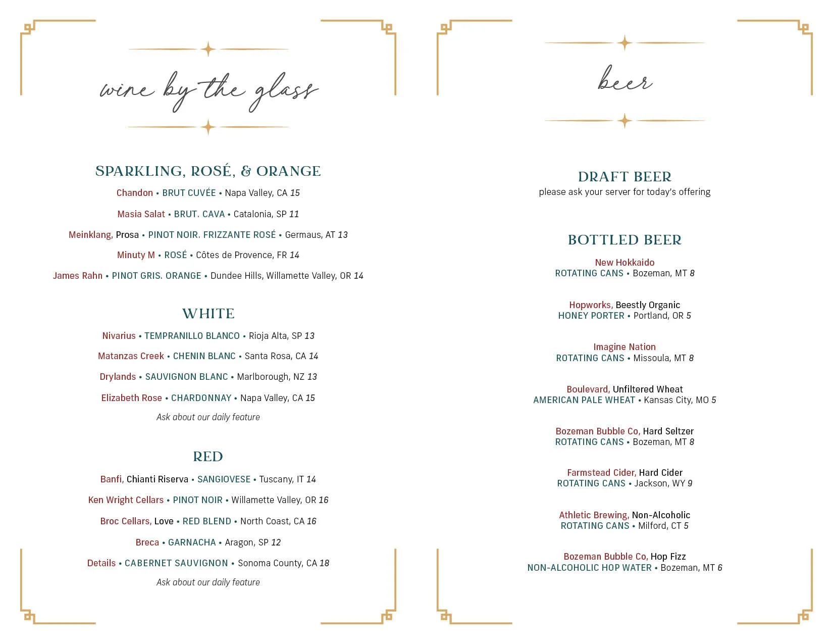 Brunch Menu | Brigade