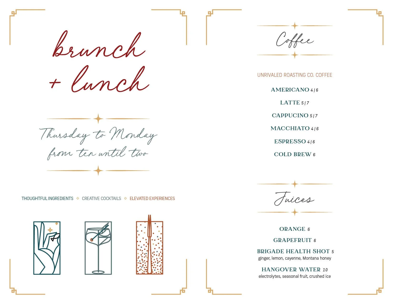 Brunch Menu | Brigade