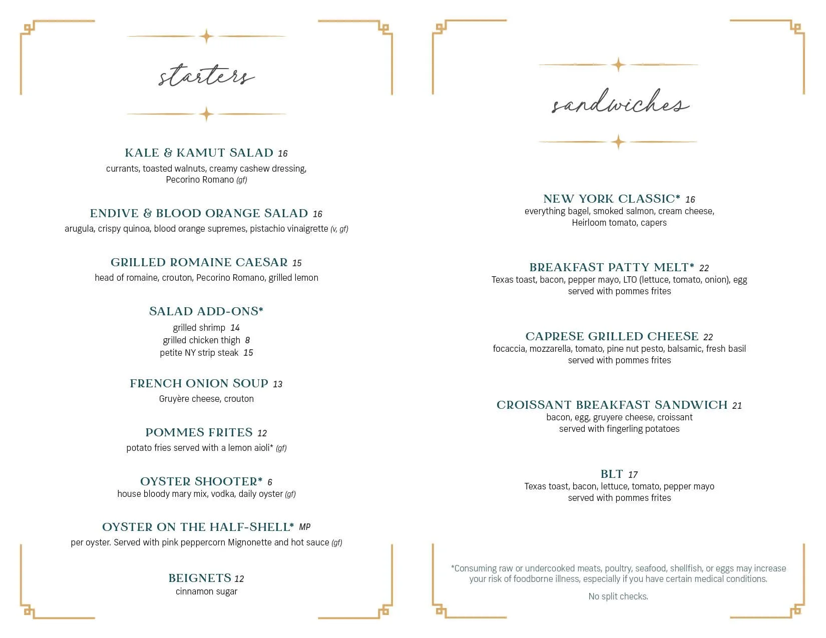 Brunch Menu | Brigade