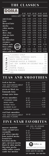 Menu — Red Star Coffee Company