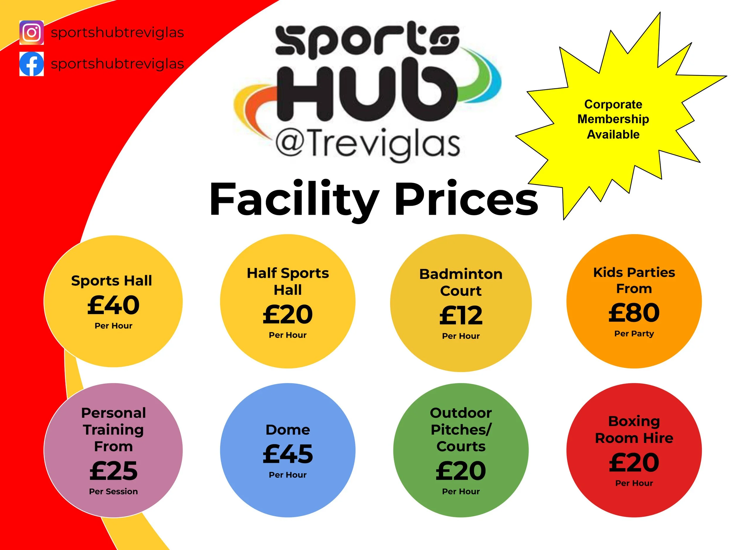 Facility prices — Sportshub@treviglas