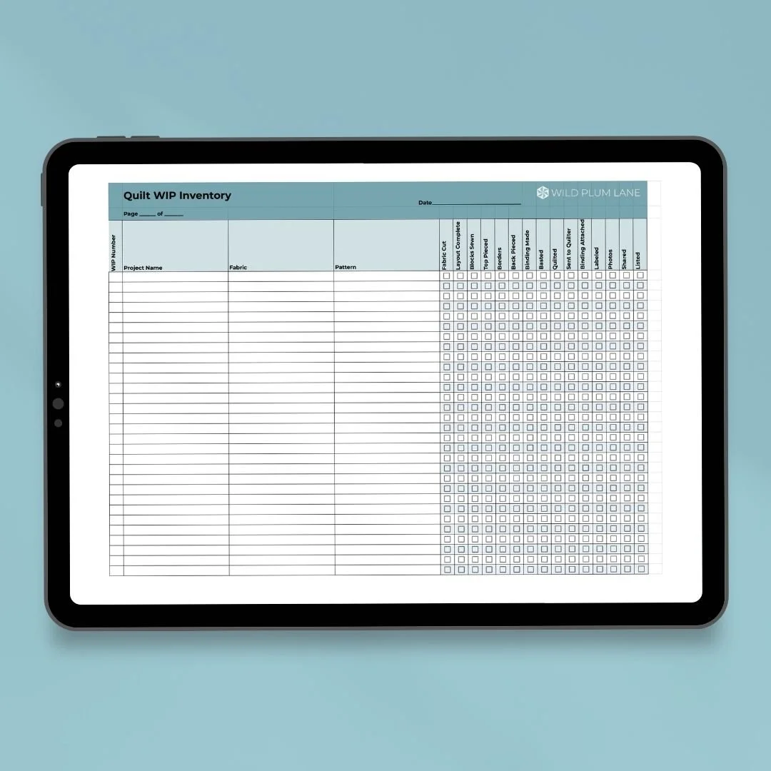 Customizable WIP Inventory Tracking Sheet — Wild Plum Lane