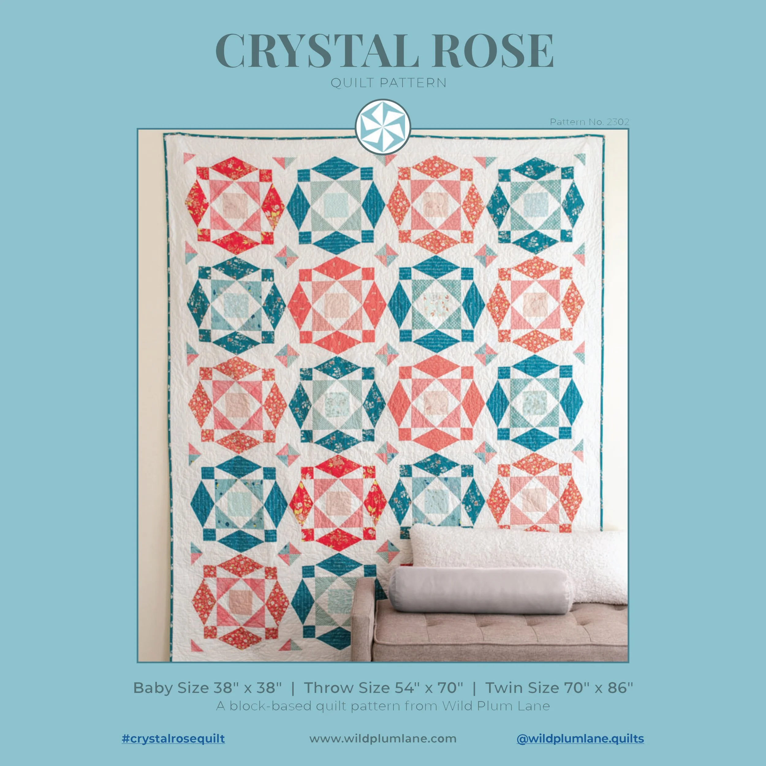 Crystal Rose PDF Quilt Pattern — Wild Plum Lane
