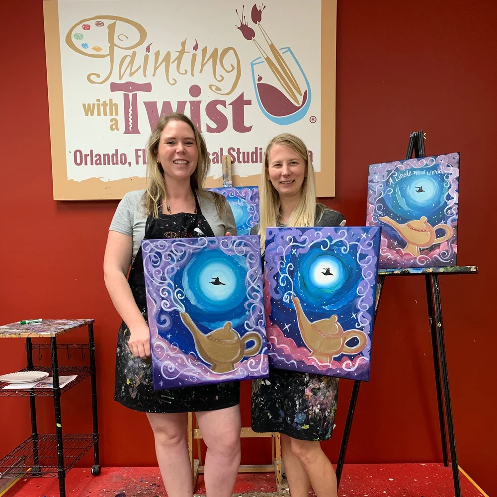 Aladdin Paint & Sip Event | Disney Blogger Party Orlando | The Orlando ...
