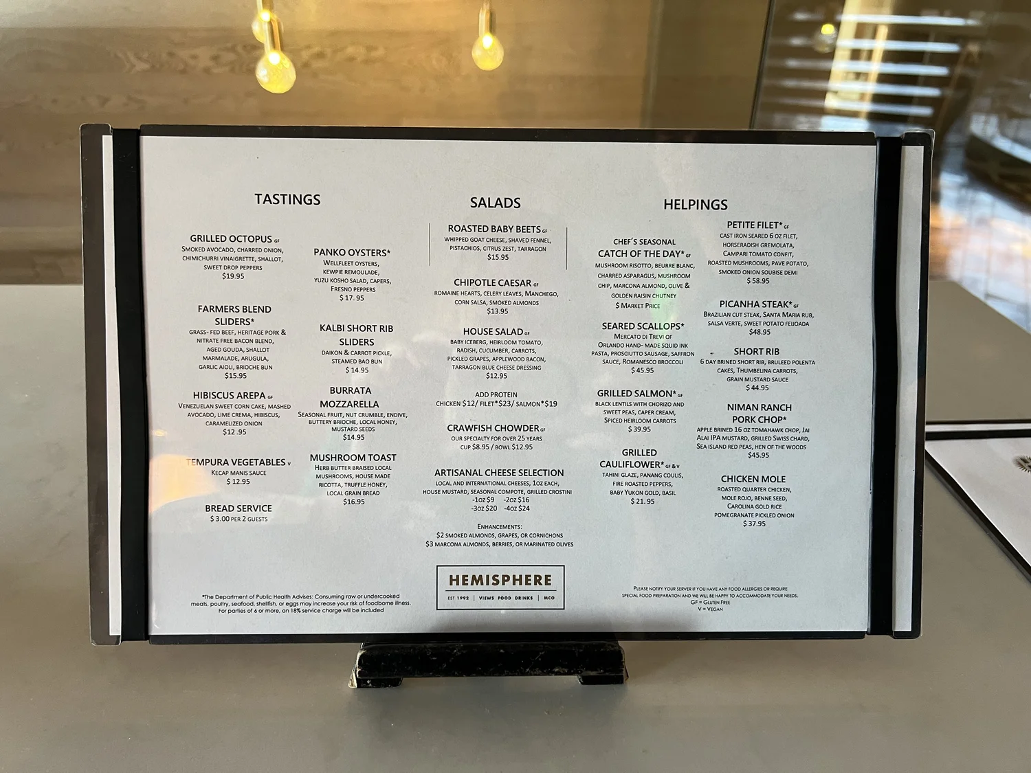Hemisphere Restaurant MCO Review | The Orlando DINKs Blog
