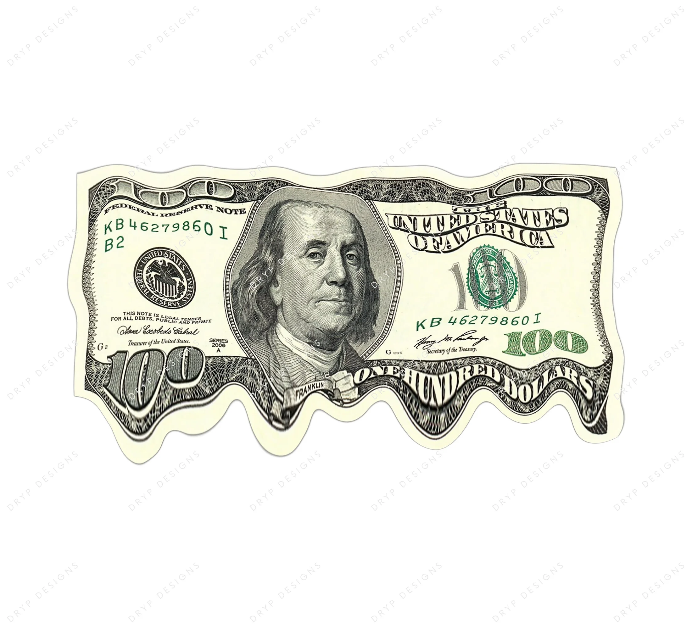 Blue 100 Dollar Bill Money PNG Graphic Front Back — drypdesigns