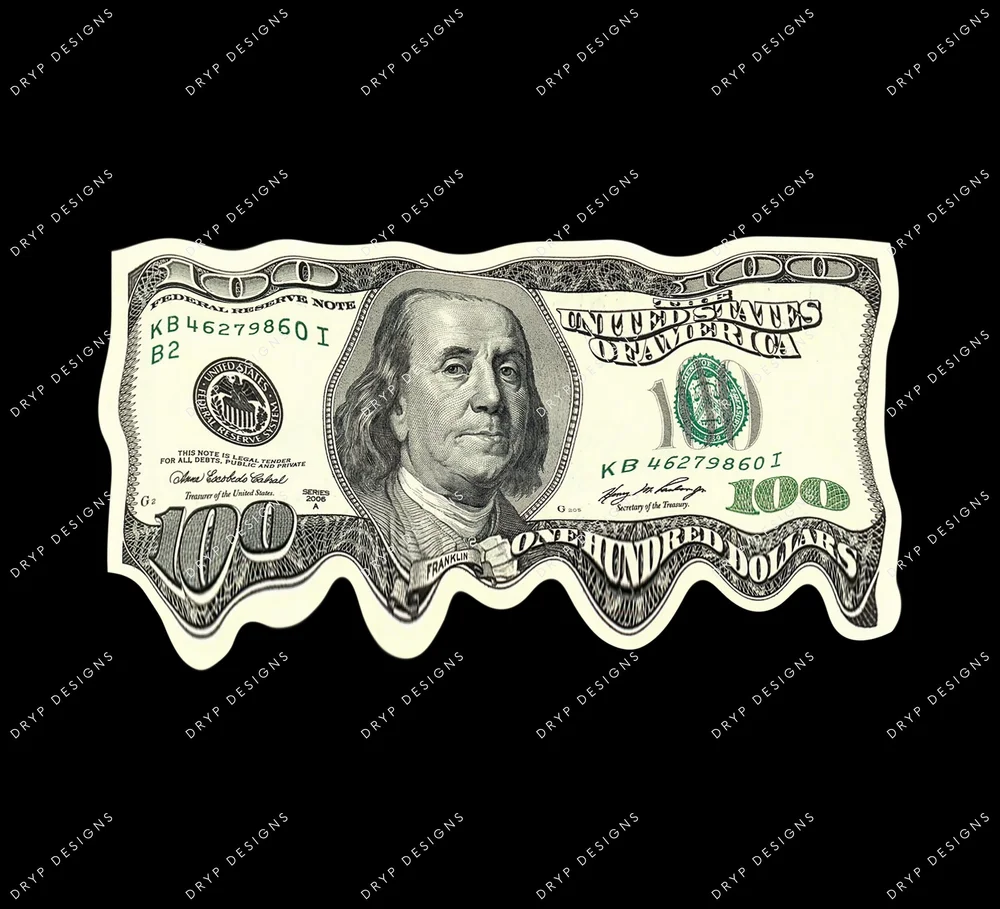 Blue 100 Dollar Bill Money PNG Graphic Front Back — drypdesigns