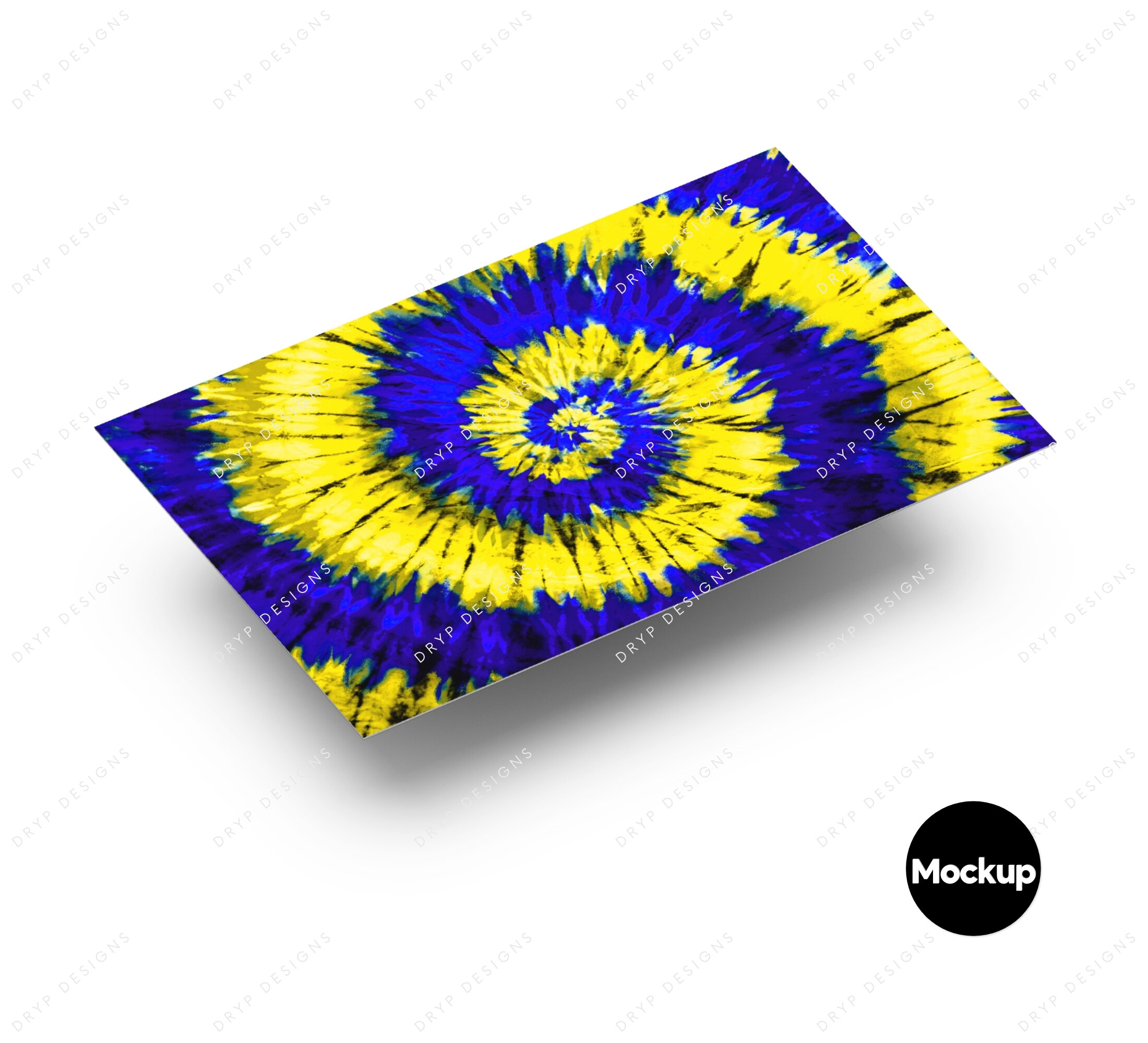 Blue + Yellow Tie-Dye Digital Paper Background — drypdesigns