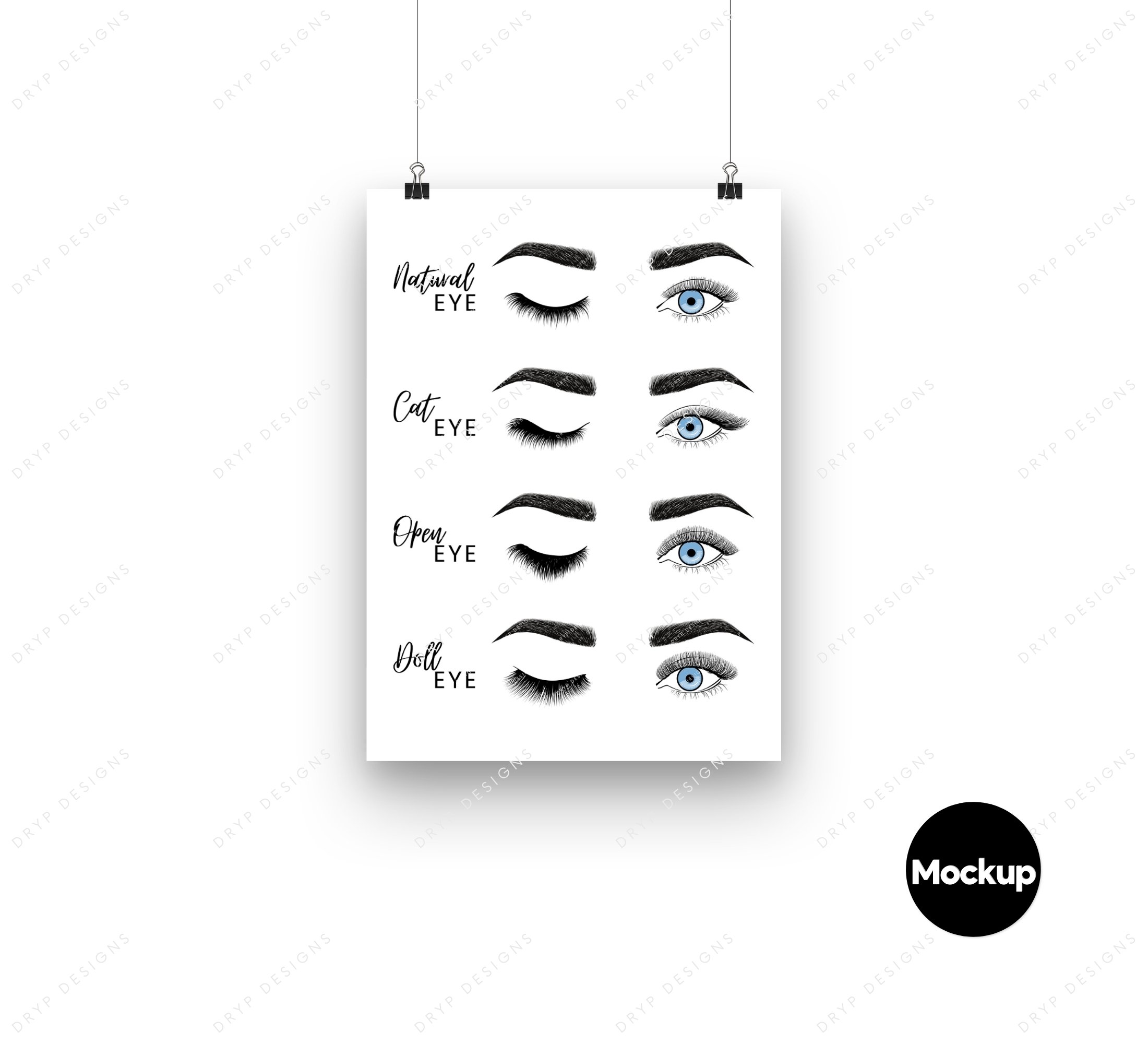 Eyebrow Color Chart Digital Art Print — drypdesigns