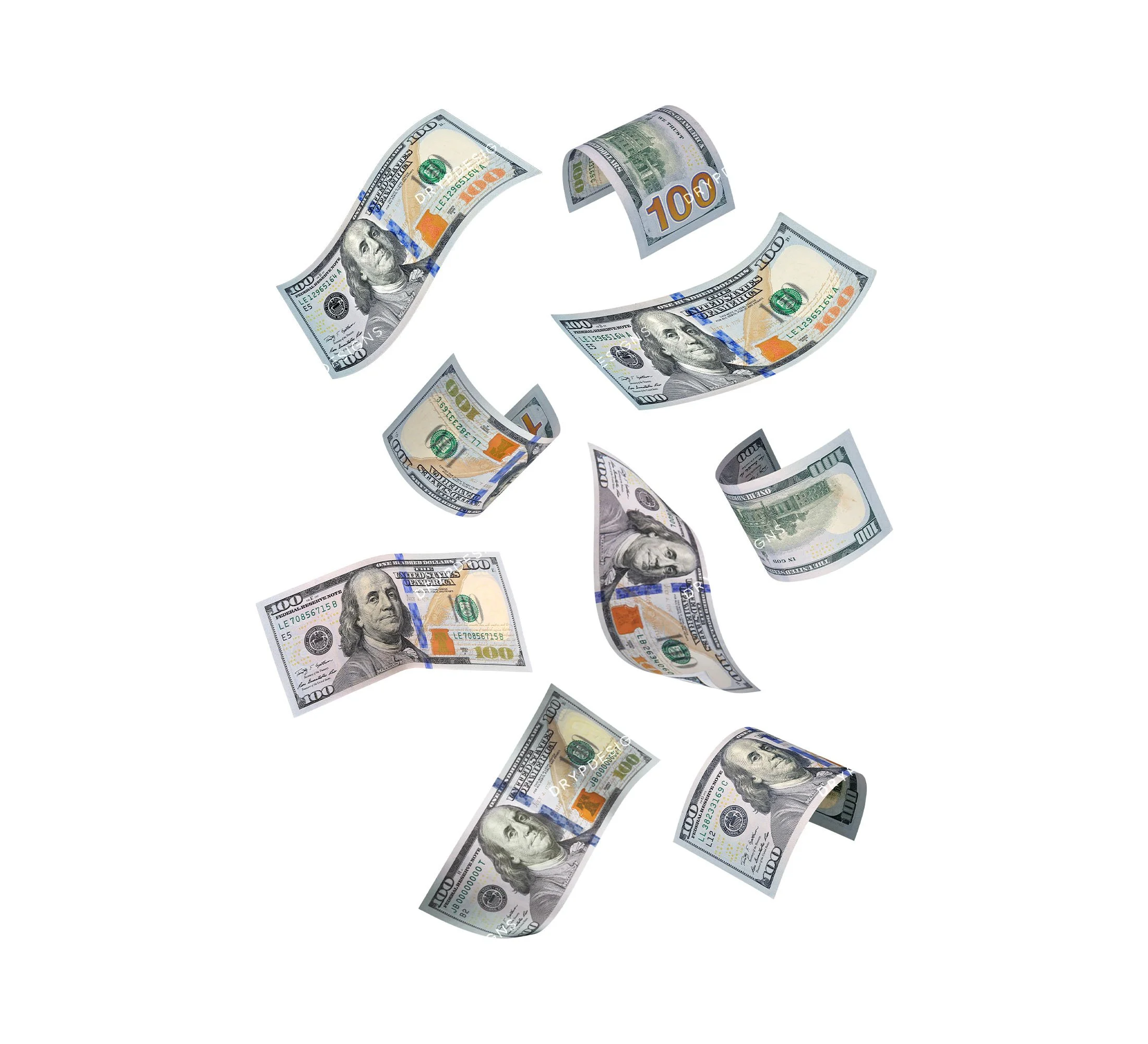 Blue 100 Dollar Bill Money PNG — drypdesigns