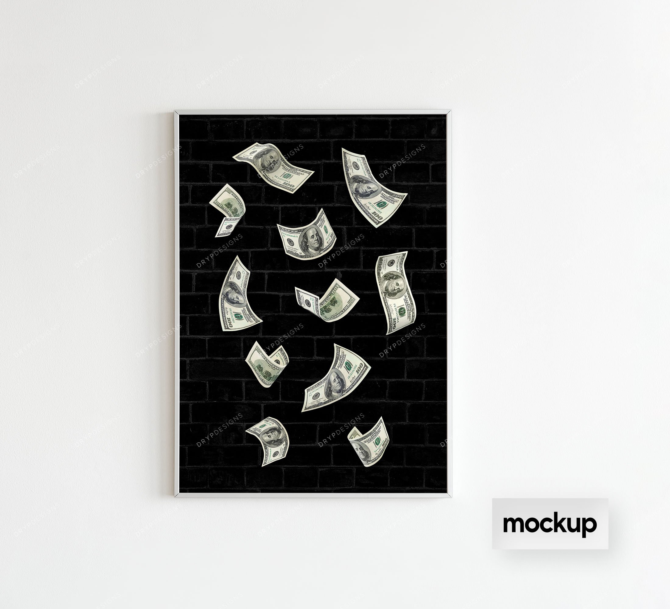 Single Falling 100 Dollar Bill Pink Money PNG — drypdesigns