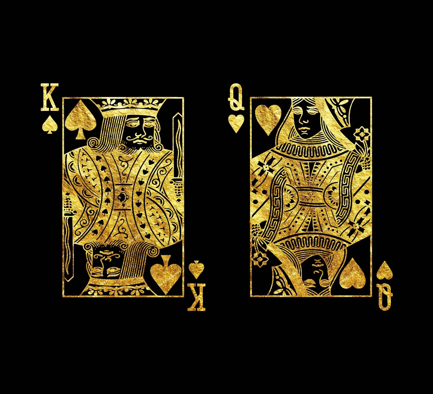 King And Queen Spades Card
