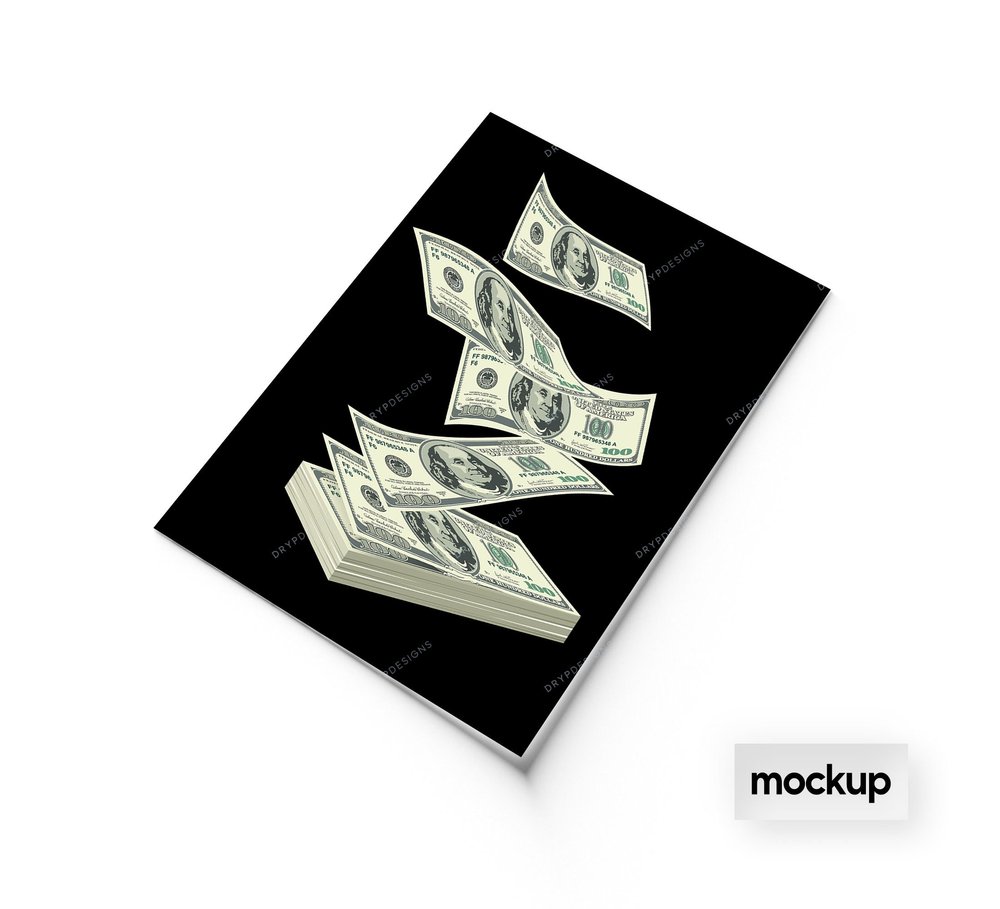 Single Falling 100 Dollar Bill PNG — drypdesigns