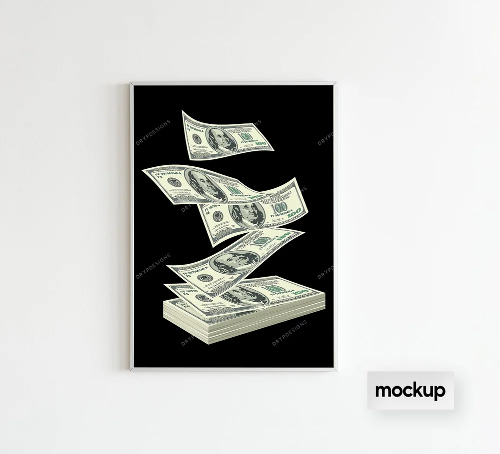 Single Falling 100 Dollar Bill PNG — drypdesigns