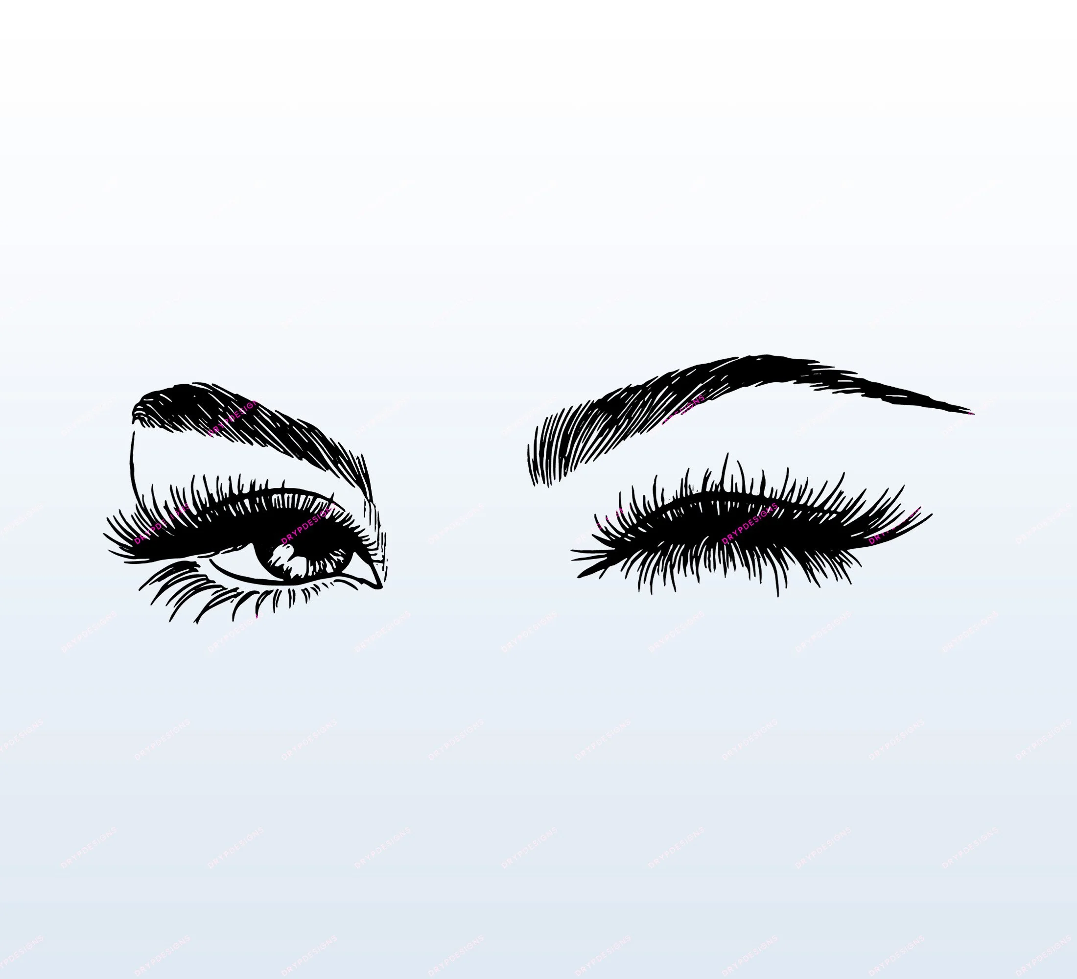 Full Cat Eye Lashes SVG + PNG Illustration — drypdesigns