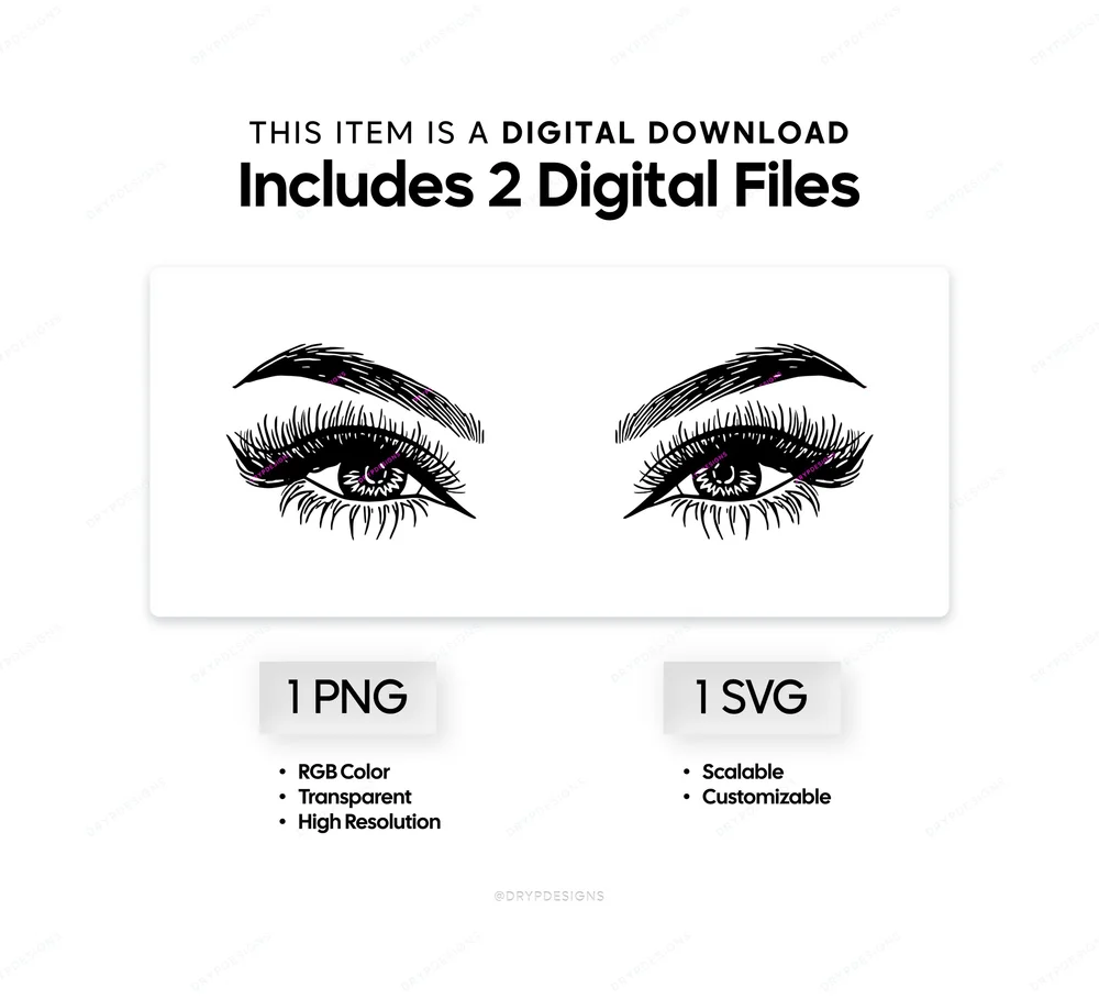 Lash Tool Icons SVG + PNG Bundle — drypdesigns