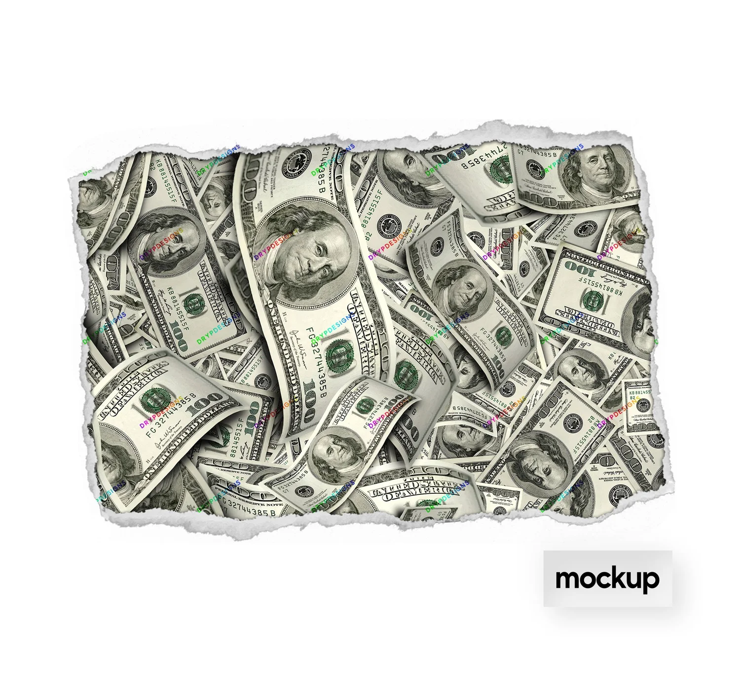 Raining Red Money Seamless Digital Background — drypdesigns