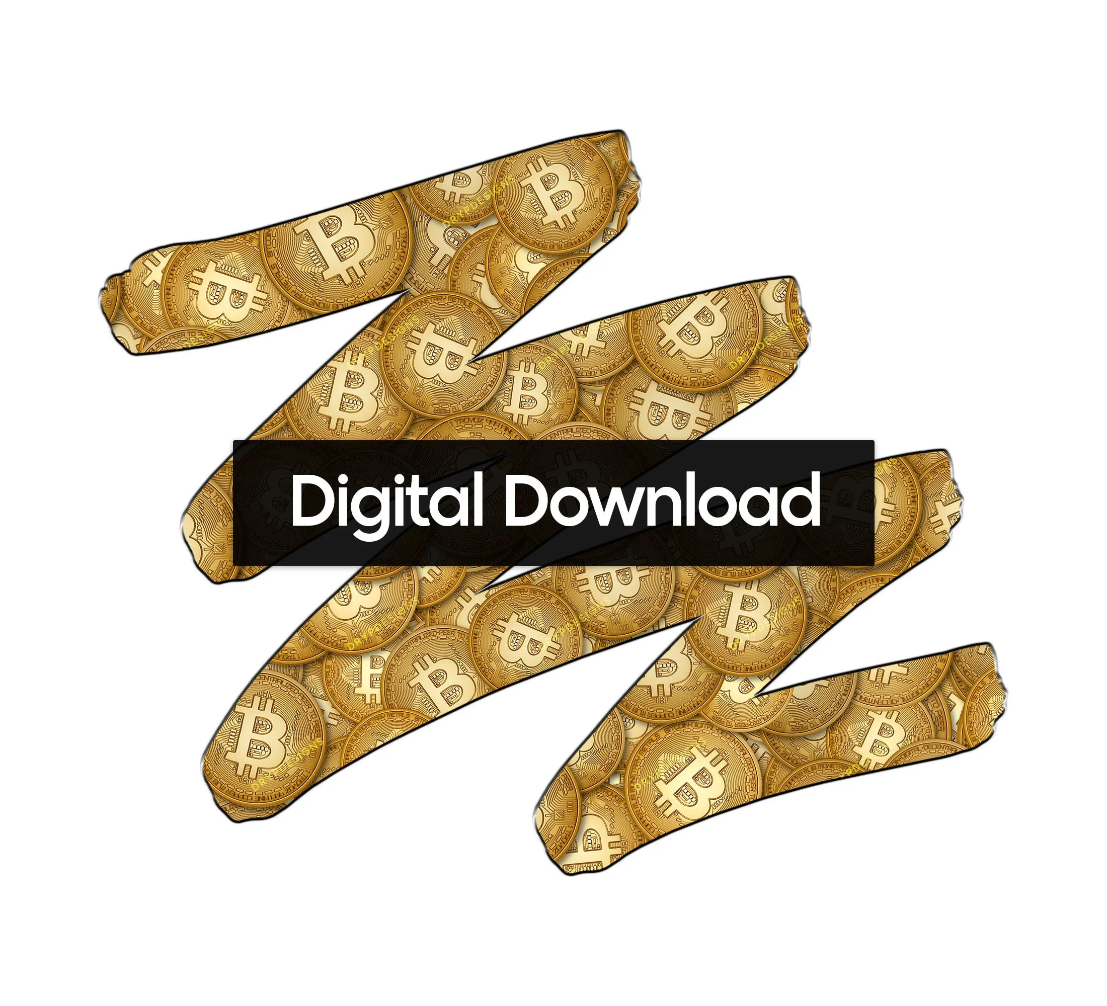 Falling Gold Bitcoin Overlay PNG — drypdesigns