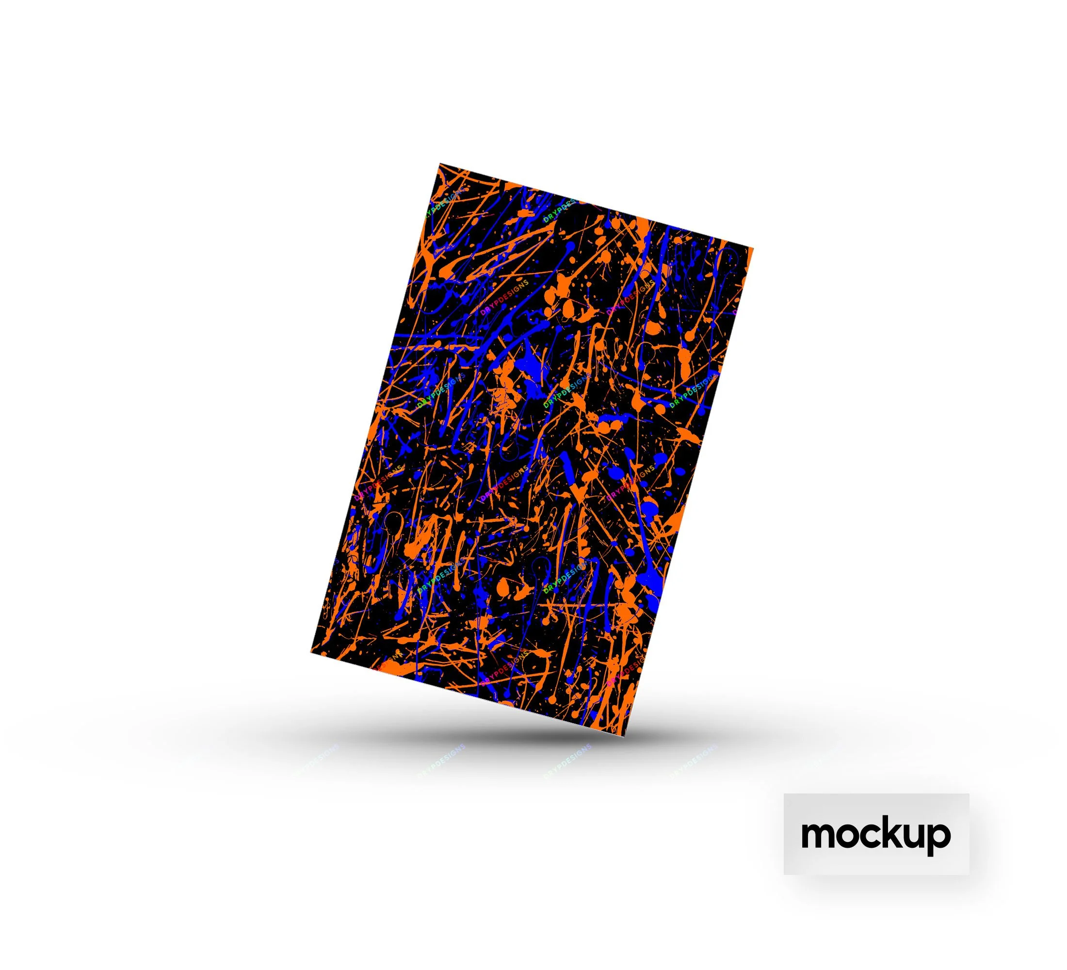Blue + Green Neon Paint Splatter Seamless Background — drypdesigns