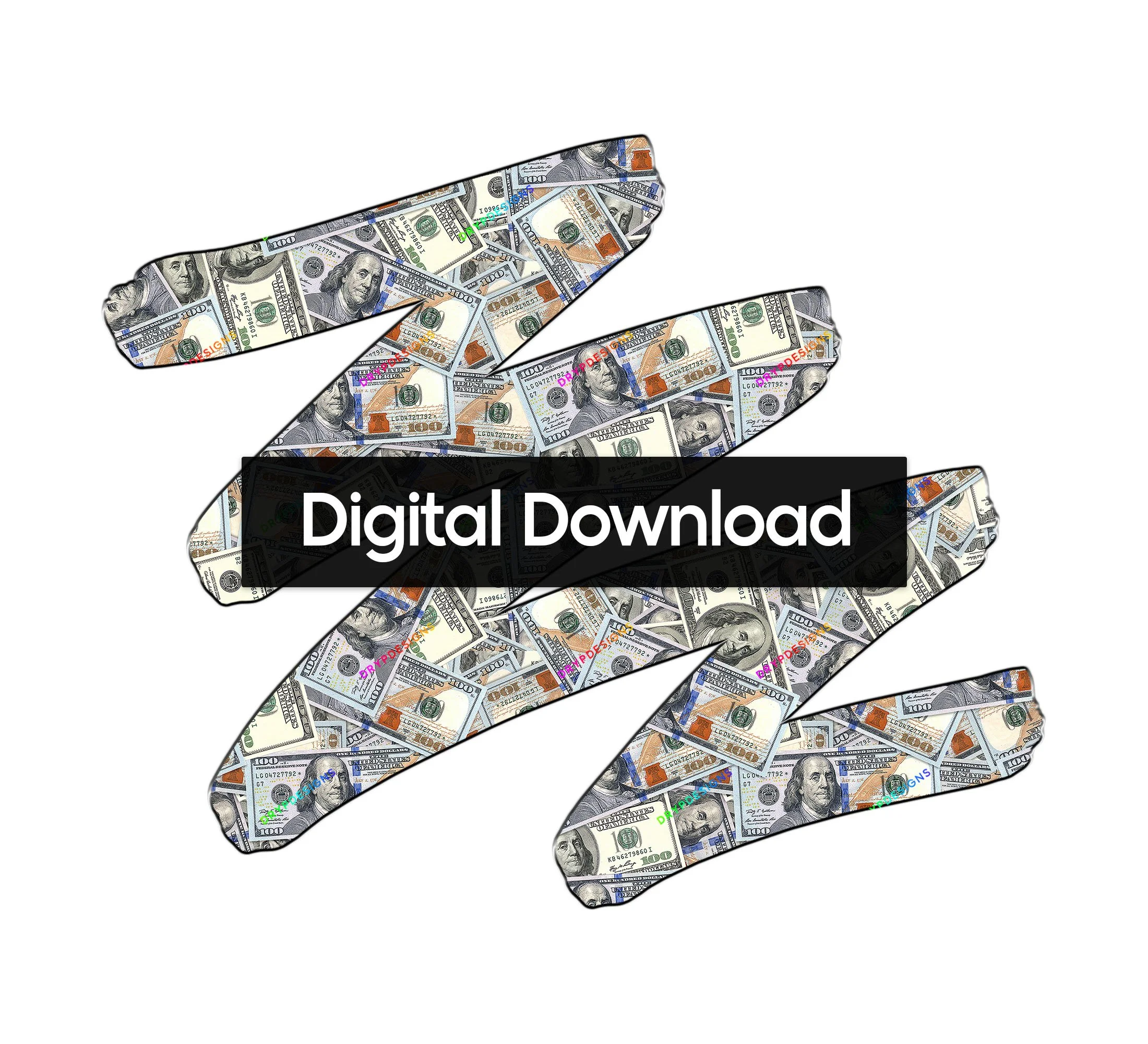 Banded Money Stack 100 Dollar Bills PNG — drypdesigns
