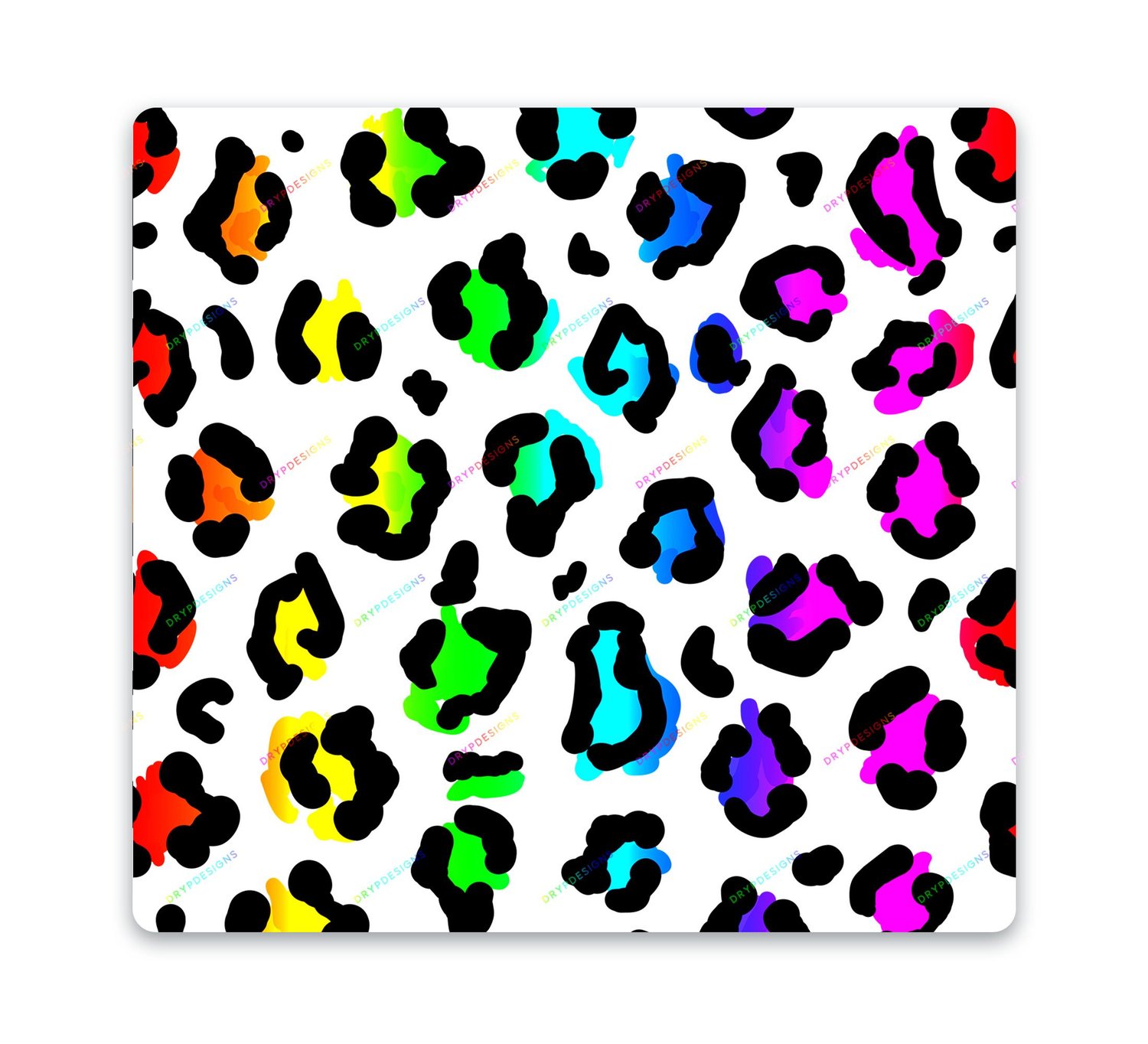 Snow Leopard Print Rainbow