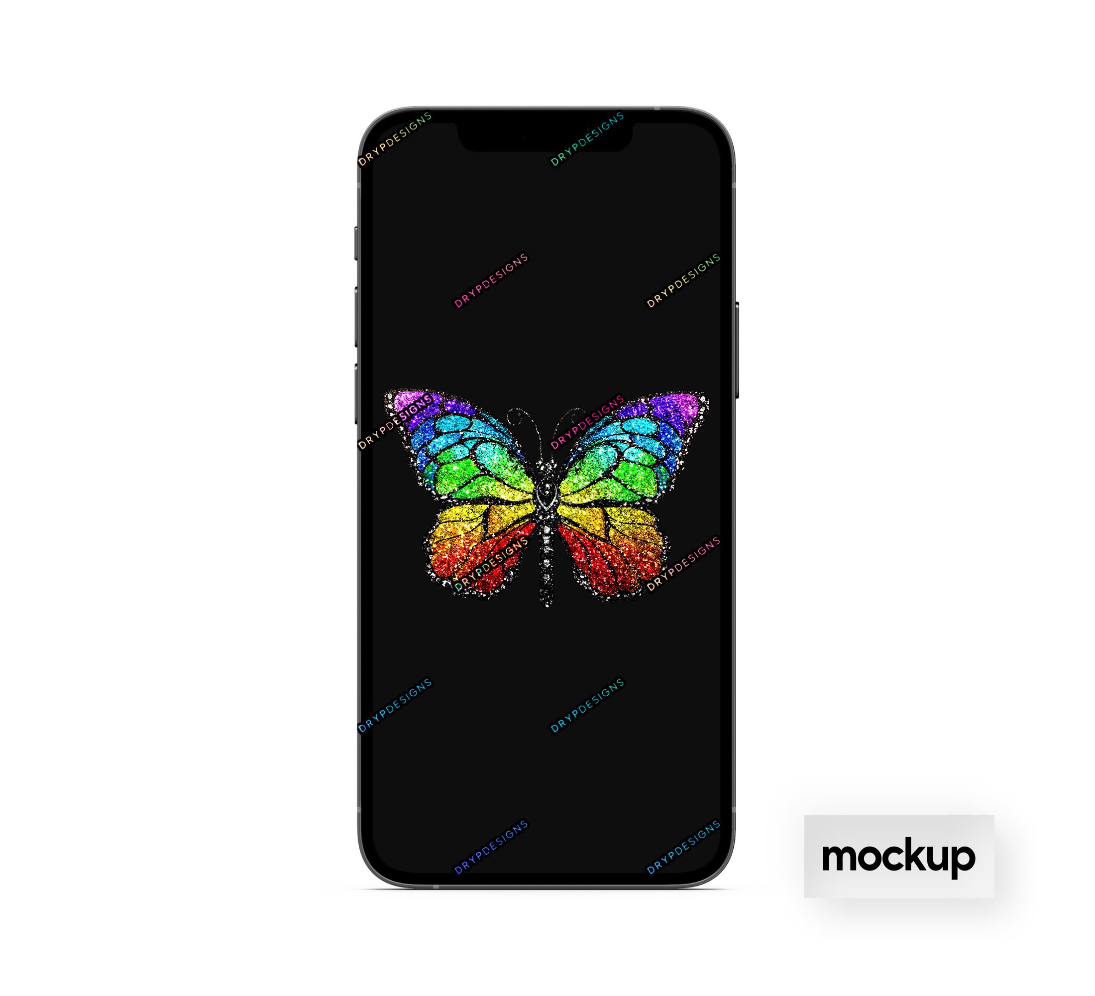 Rainbow Watercolor Butterfly PNG — drypdesigns