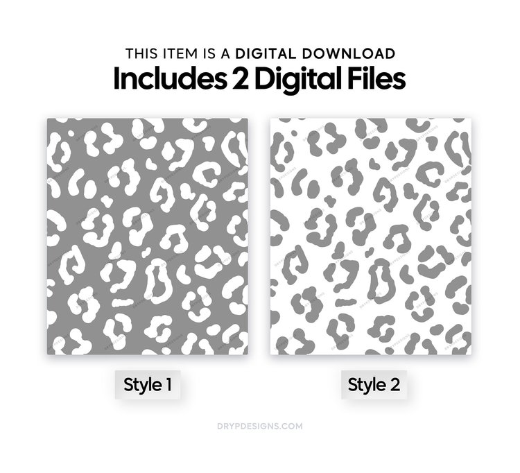 Black + White + Gray Leopard Print Seamless Pattern — drypdesigns