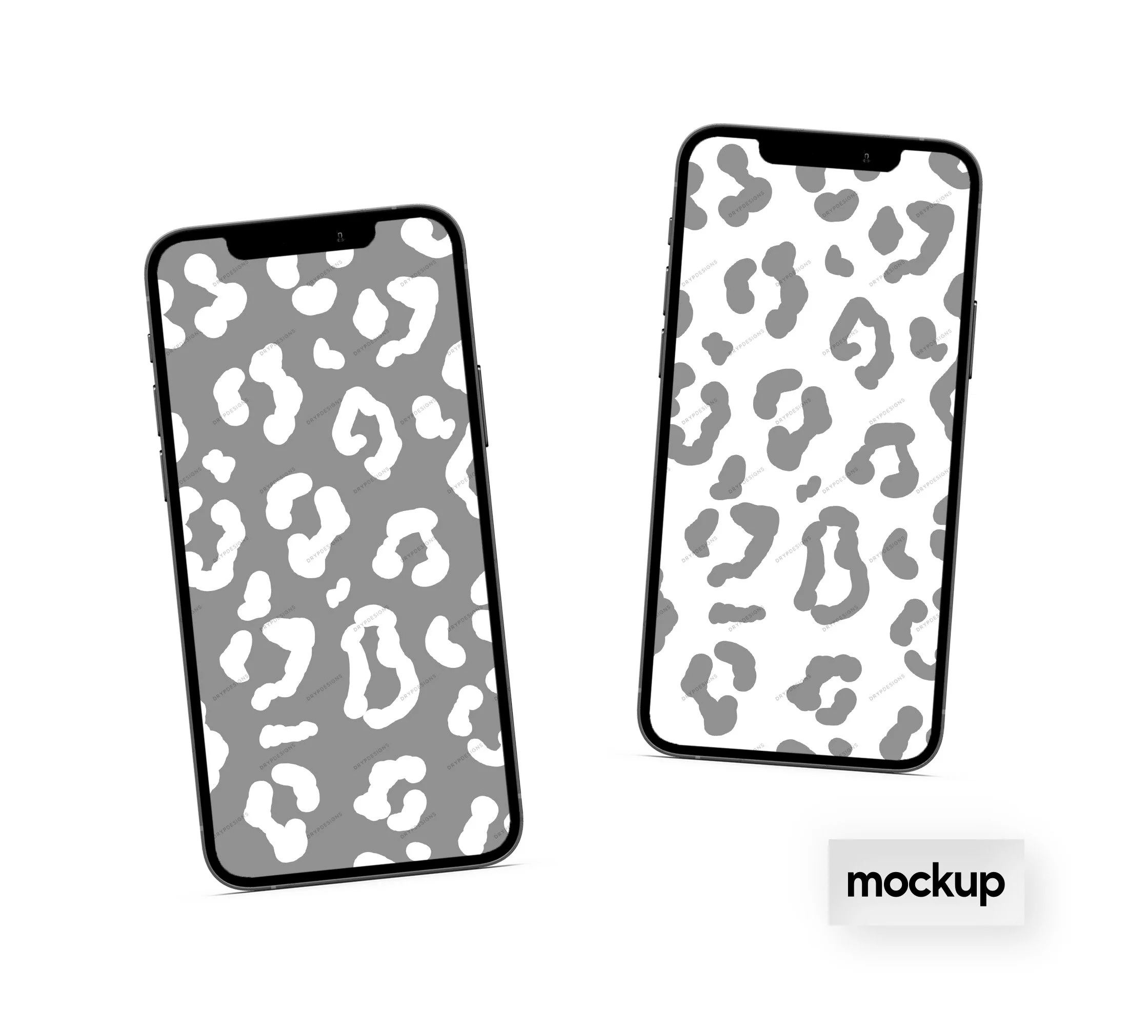 Black + White + Gray Leopard Print Seamless Pattern — drypdesigns