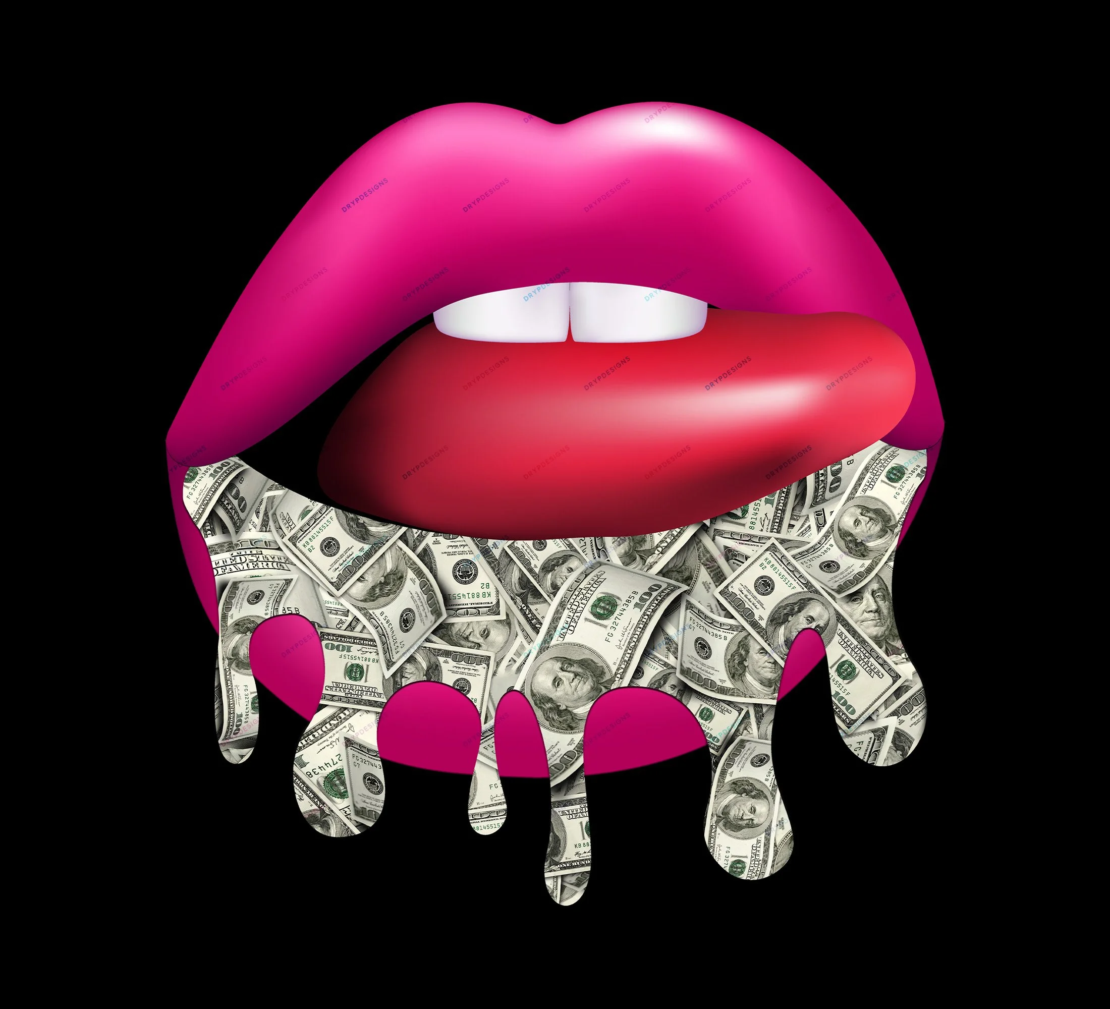 Pink 100 Dollar Bills Seamless Money Background — drypdesigns