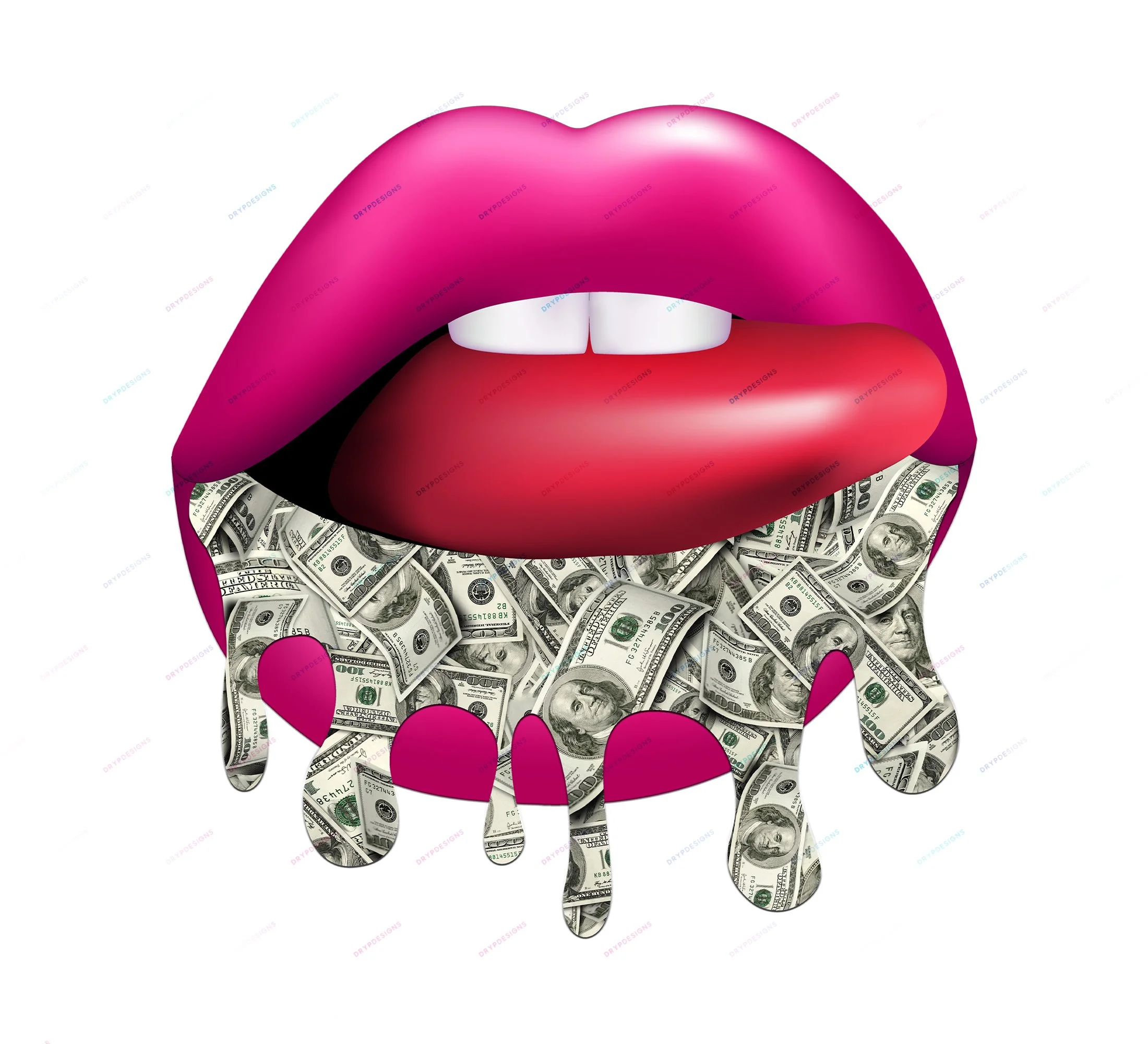 Pink 100 Dollar Bills Seamless Money Background — drypdesigns