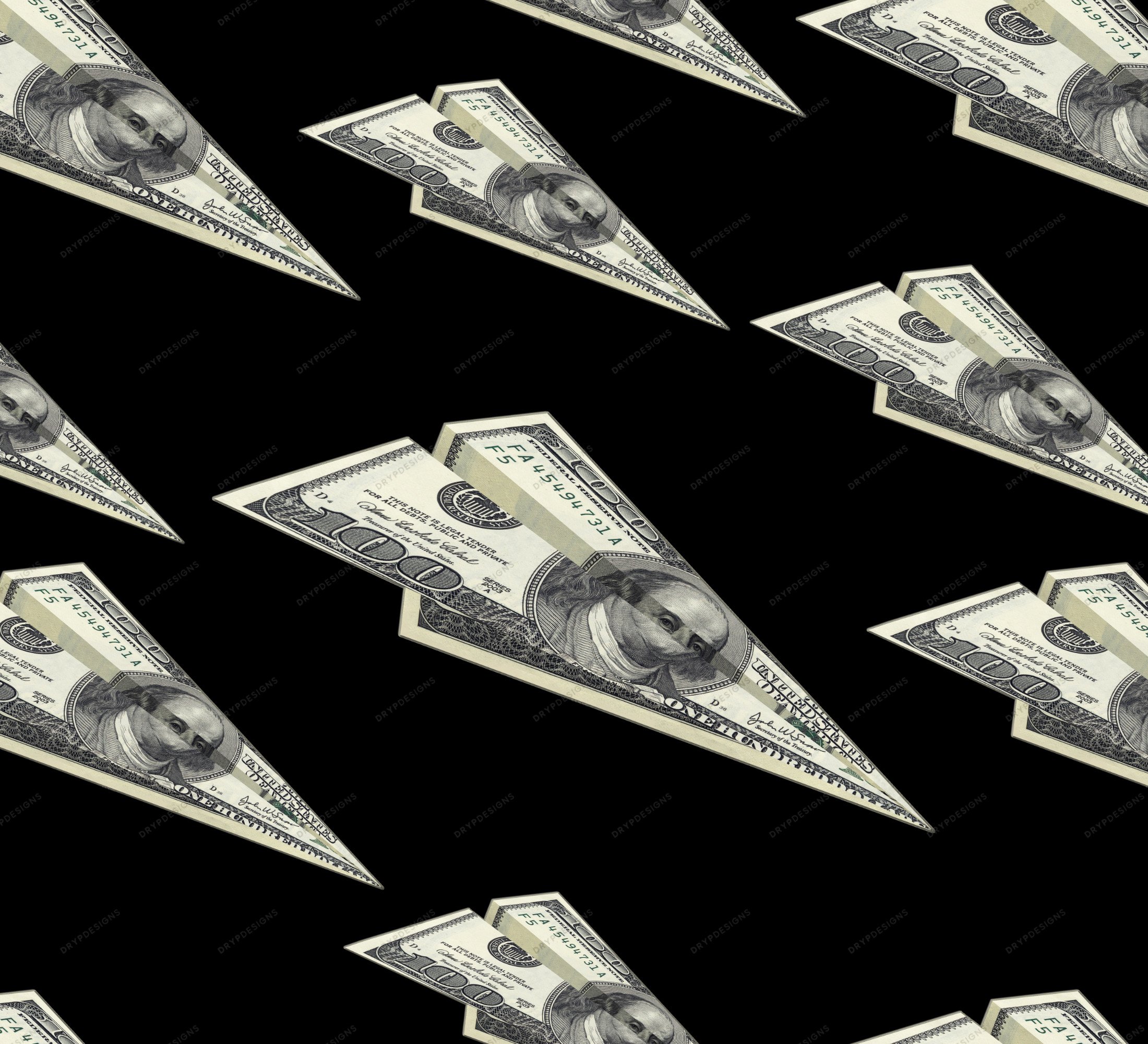 Pink 100 Dollar Bills Seamless Money Background — drypdesigns