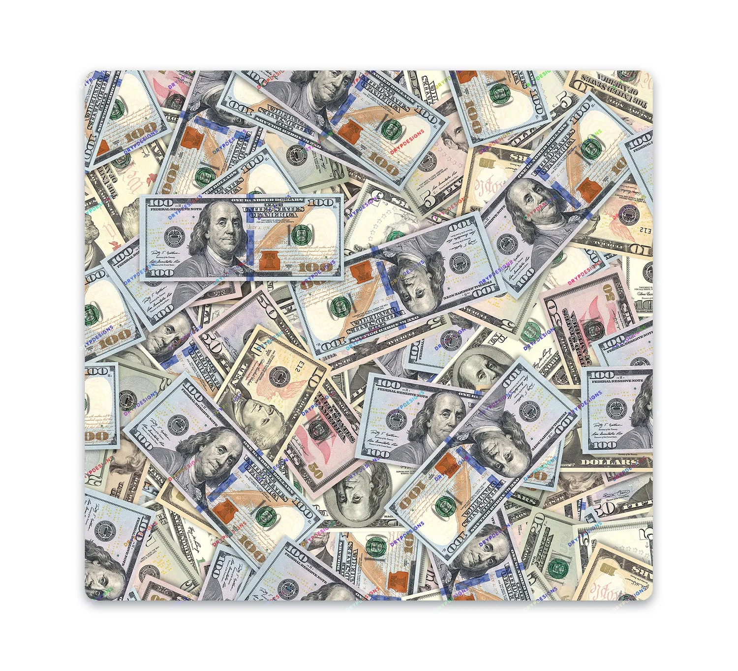Red 100 Dollar Bills Seamless Money Background — drypdesigns