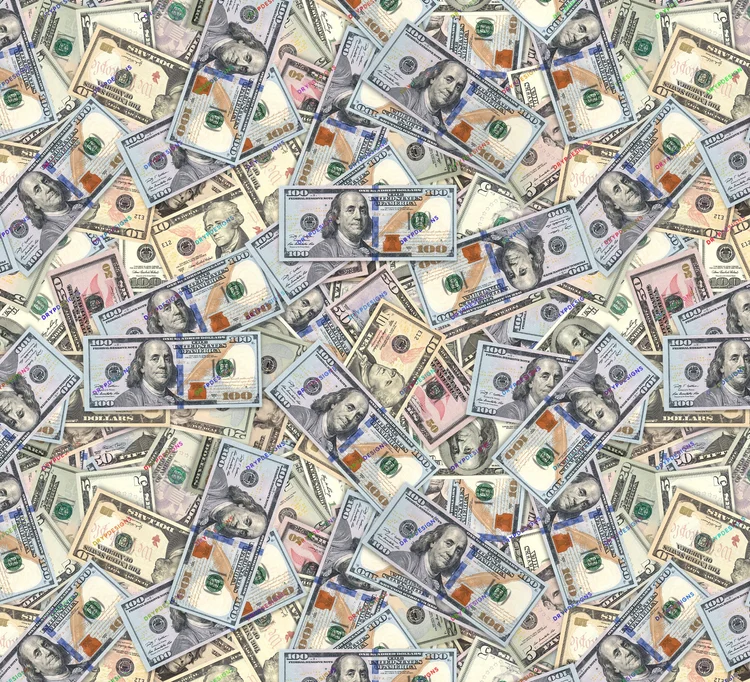 Red 100 Dollar Bills Seamless Money Background — drypdesigns
