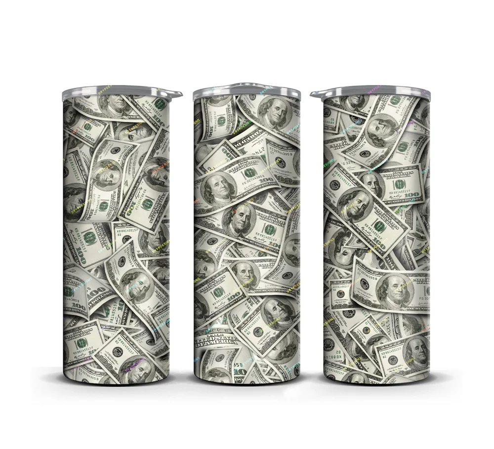 US Cash Pink Money Tumbler Wrap PNG — drypdesigns