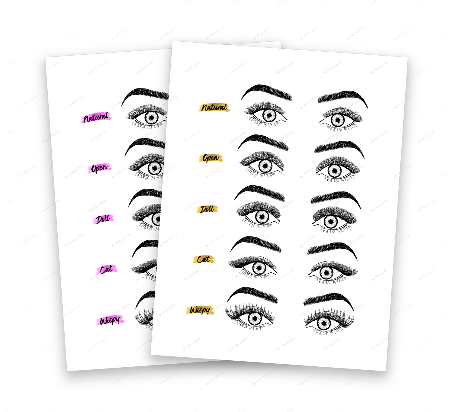 Lash Style Chart Digital Art Print — drypdesigns