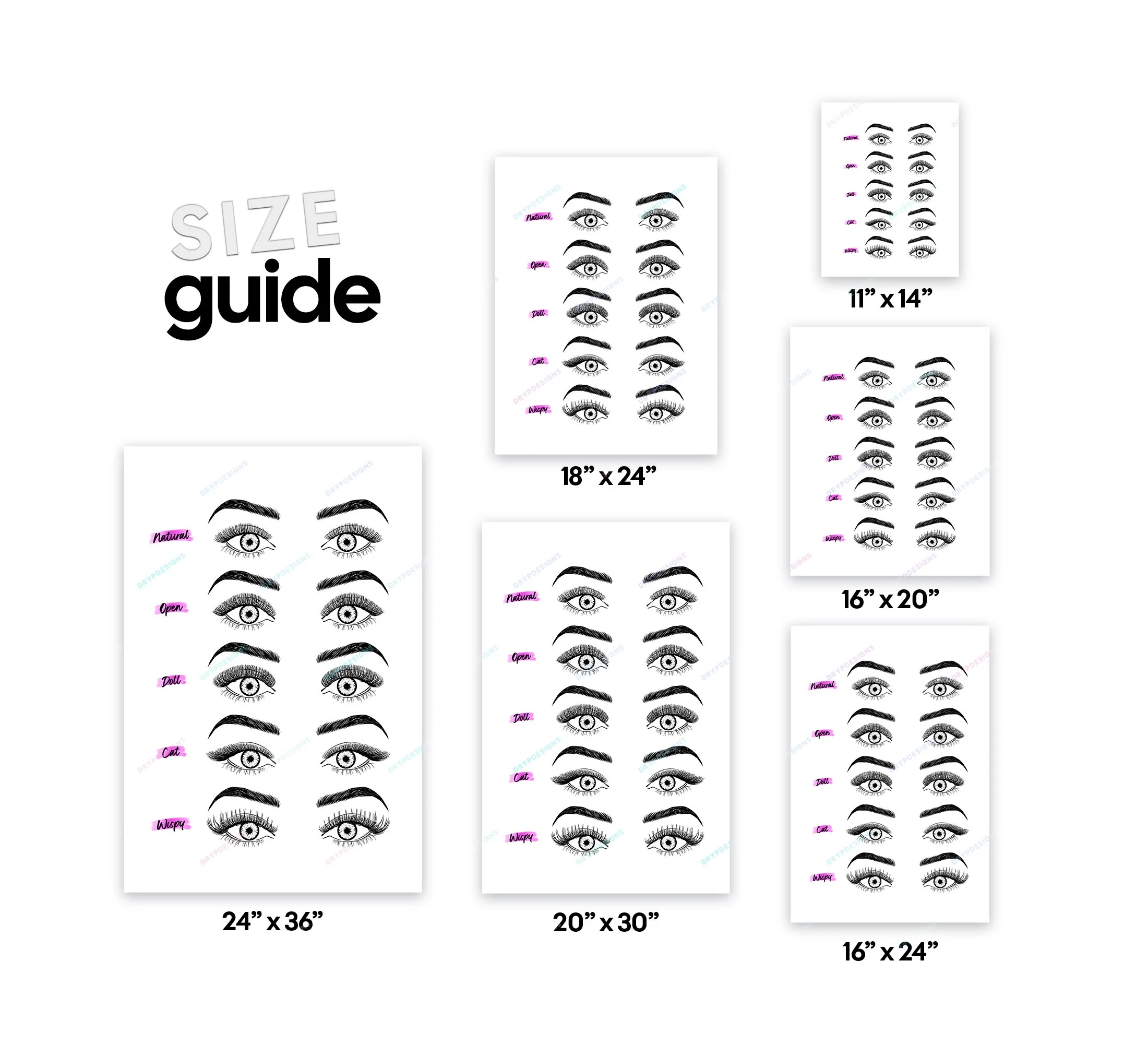 Eyebrow Color Chart Digital Art Print — drypdesigns