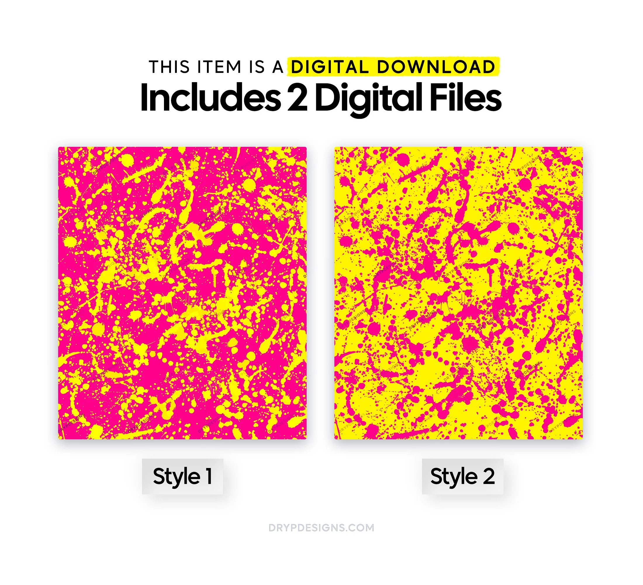 Black + White Paint Splatter Seamless Background — drypdesigns