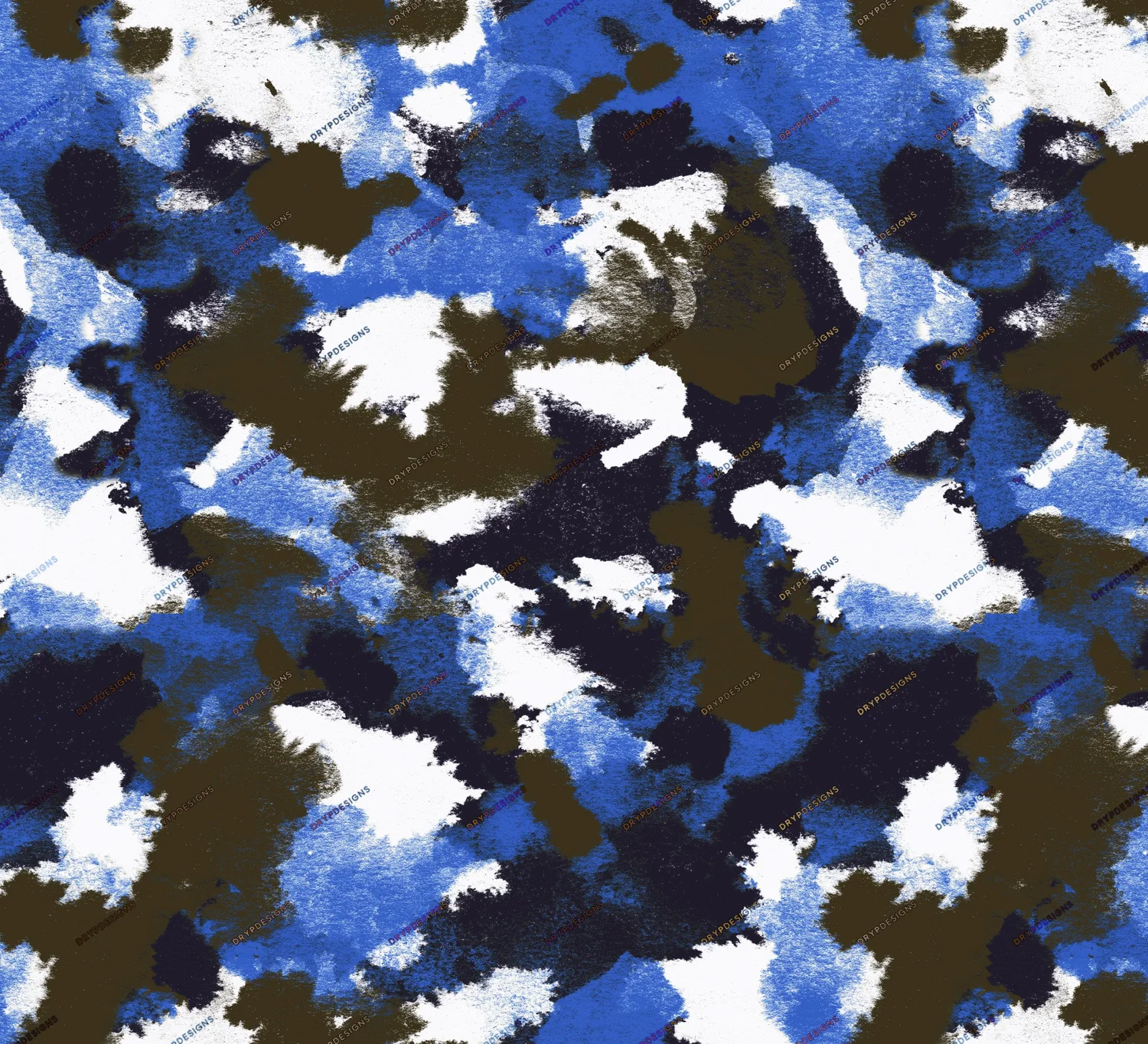 Blue Camouflage Seamless Digital Paper — drypdesigns