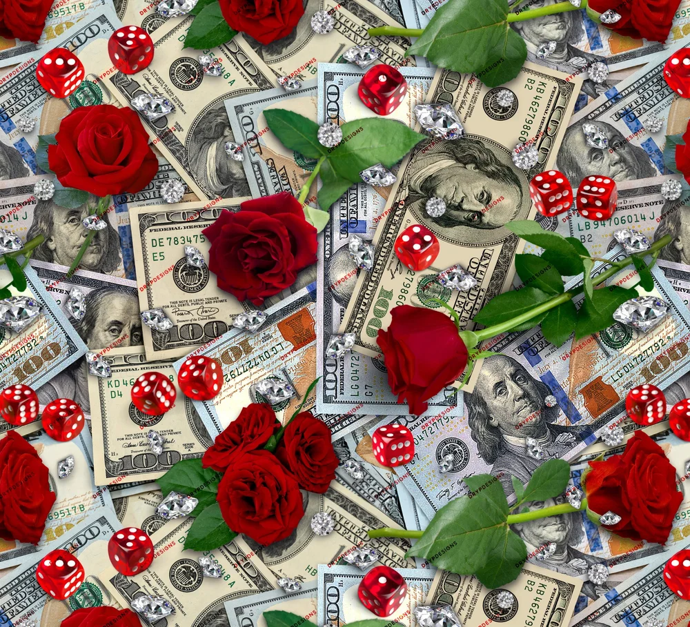 Red 100 Dollar Bills Seamless Money Background — drypdesigns