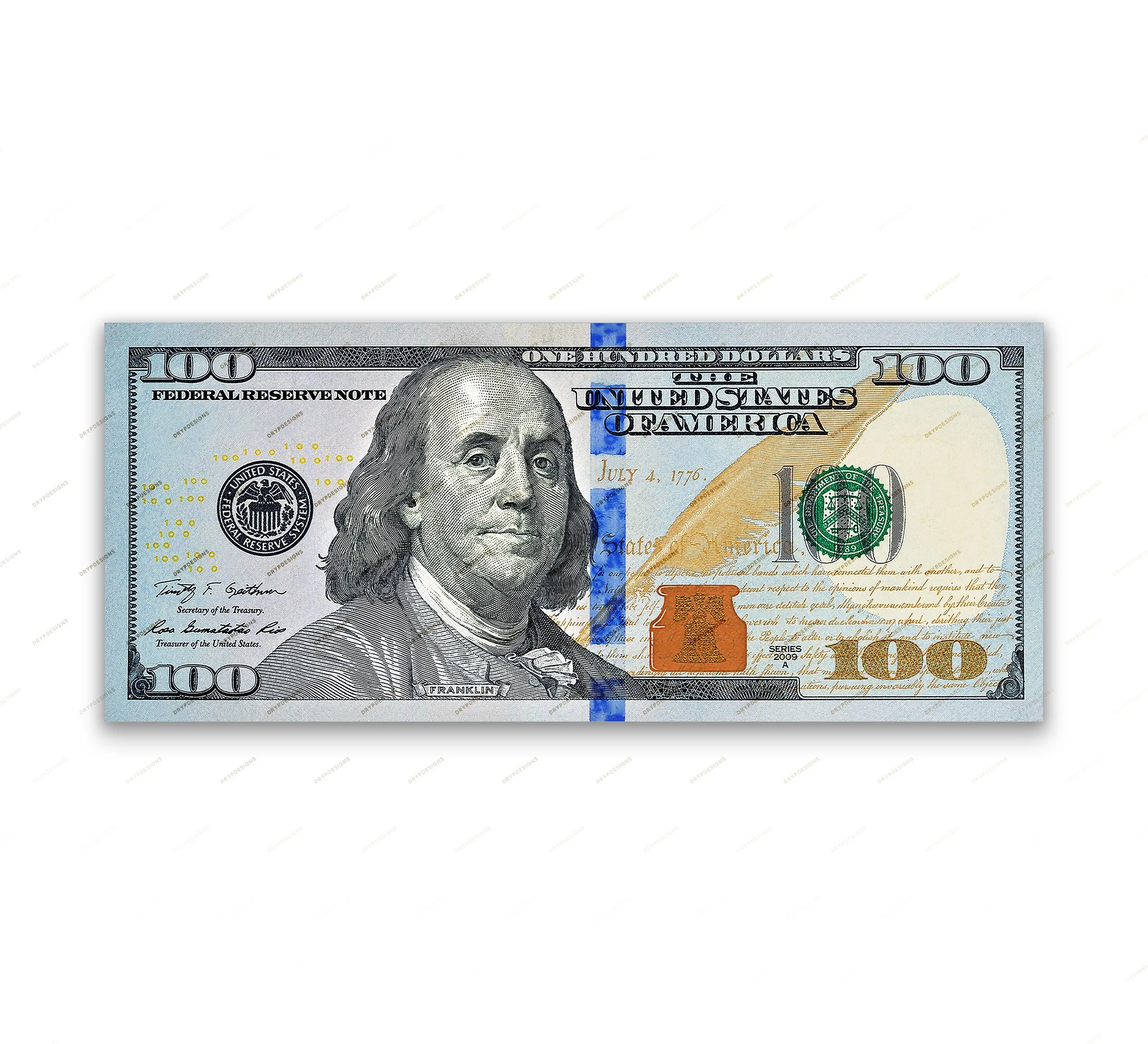 US One Hundred Dollar Bill PNG Graphic Front Back — drypdesigns