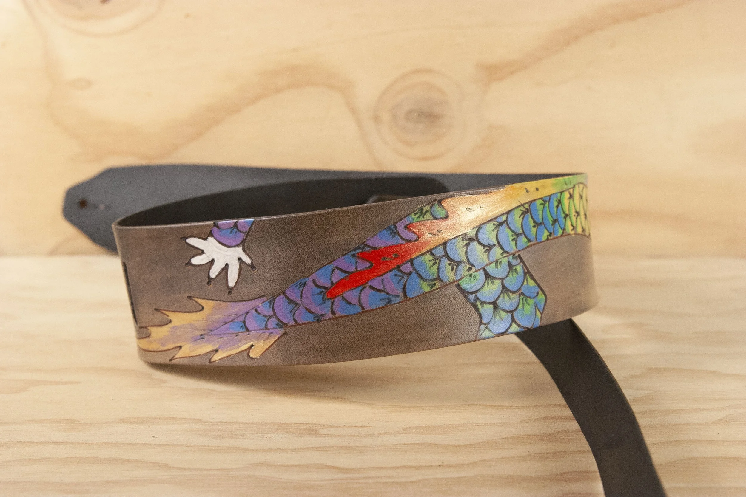 Rainbow Dragon Guitar Strap — Moxie & Oliver