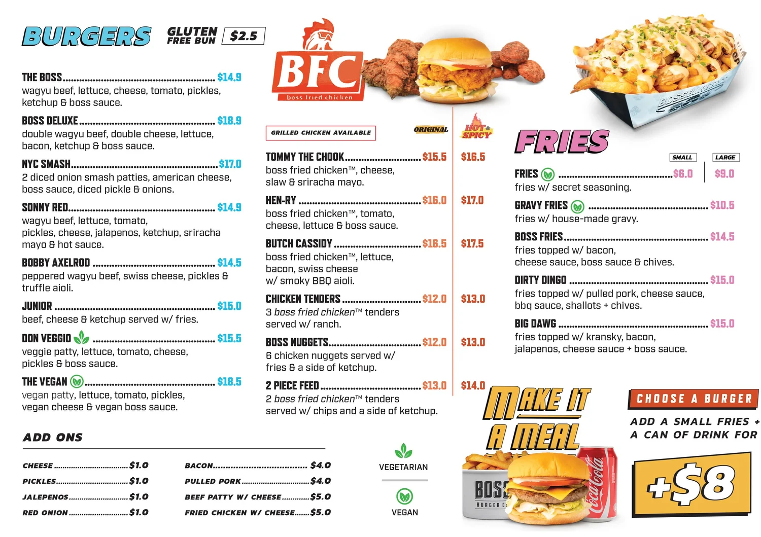 Menu — Boss Burger