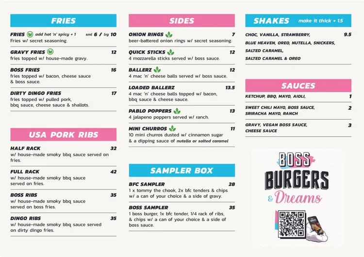 Menu — Boss Burger