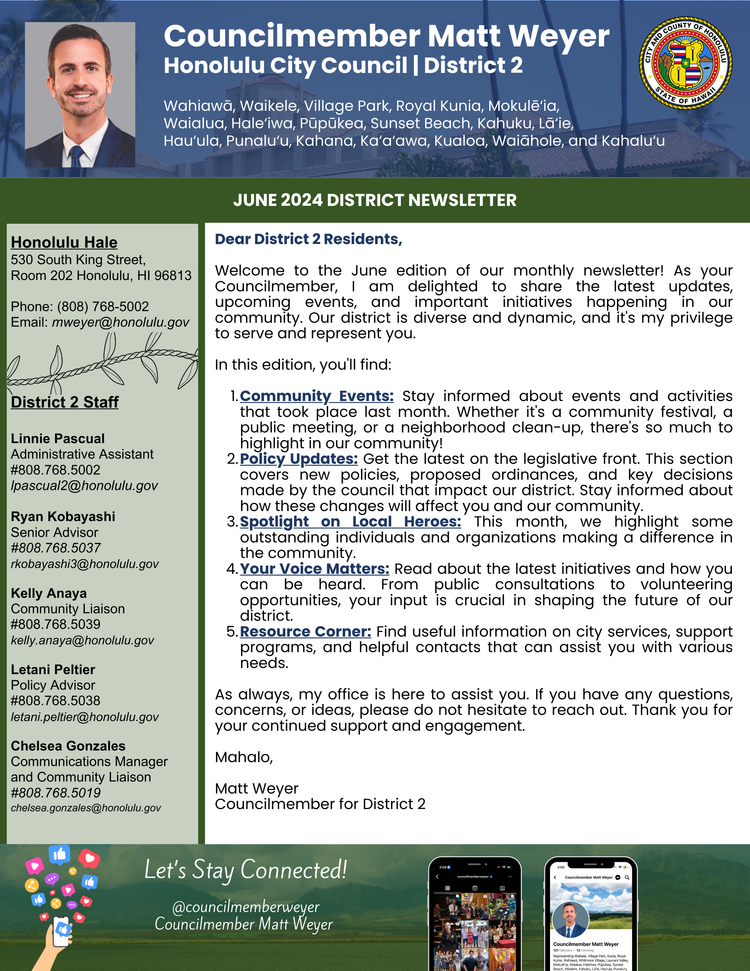 D2 - Matt Weyer — Honolulu City Council