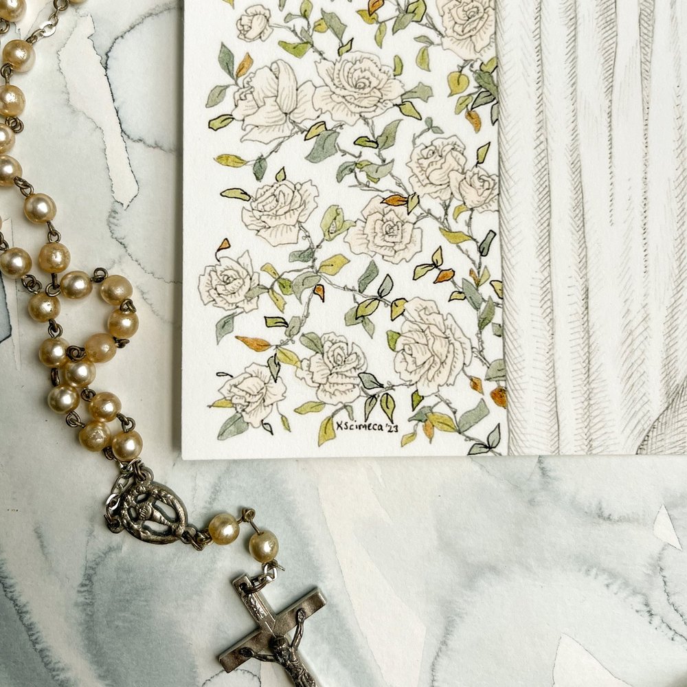 Ladies Hand With Rosary Drawings