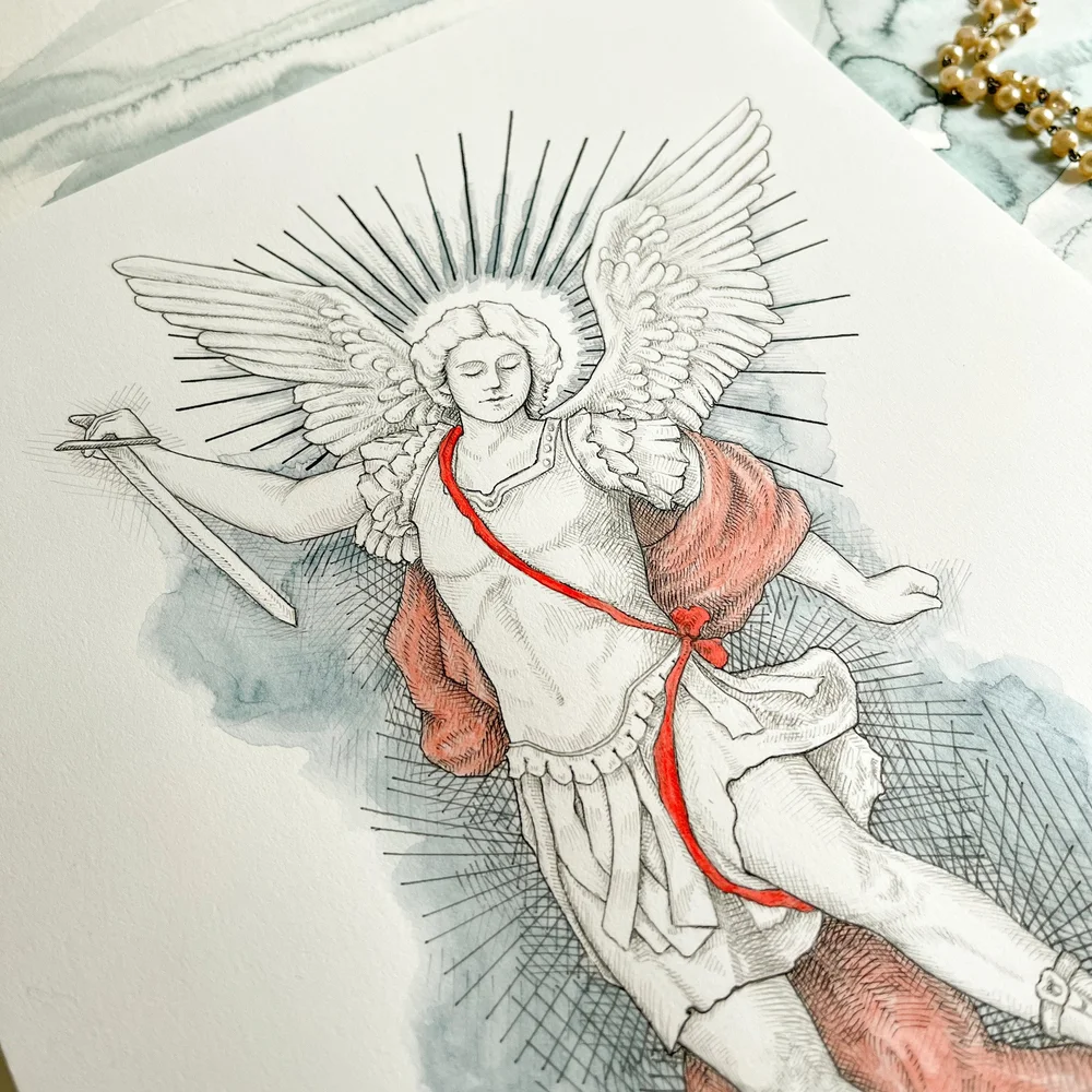 St Michael Pencil Drawing