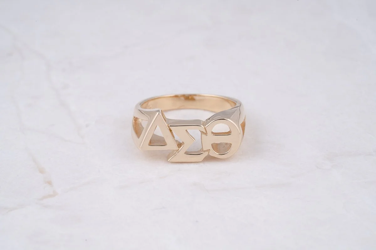 Delta Sigma Theta Greek Letter All Diamond Ring — Fourteen Karat Plus, Inc.