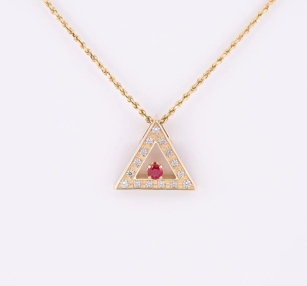 Delta Sigma Theta 14K All Diamond Delta Pendant — Fourteen Karat Plus, Inc.