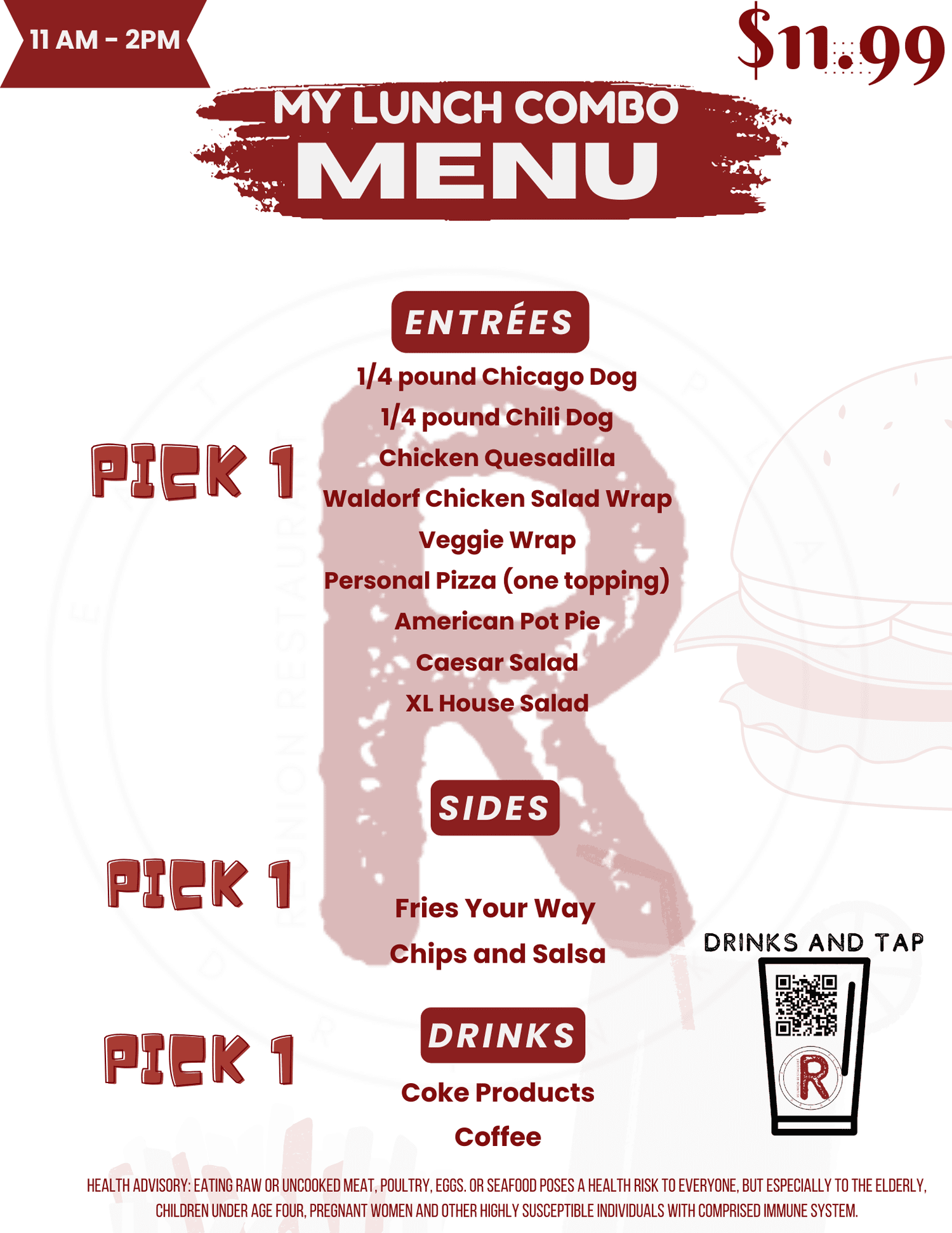 Daily Specials | Reunion Restaurant - Eat, Drink, PLAY!