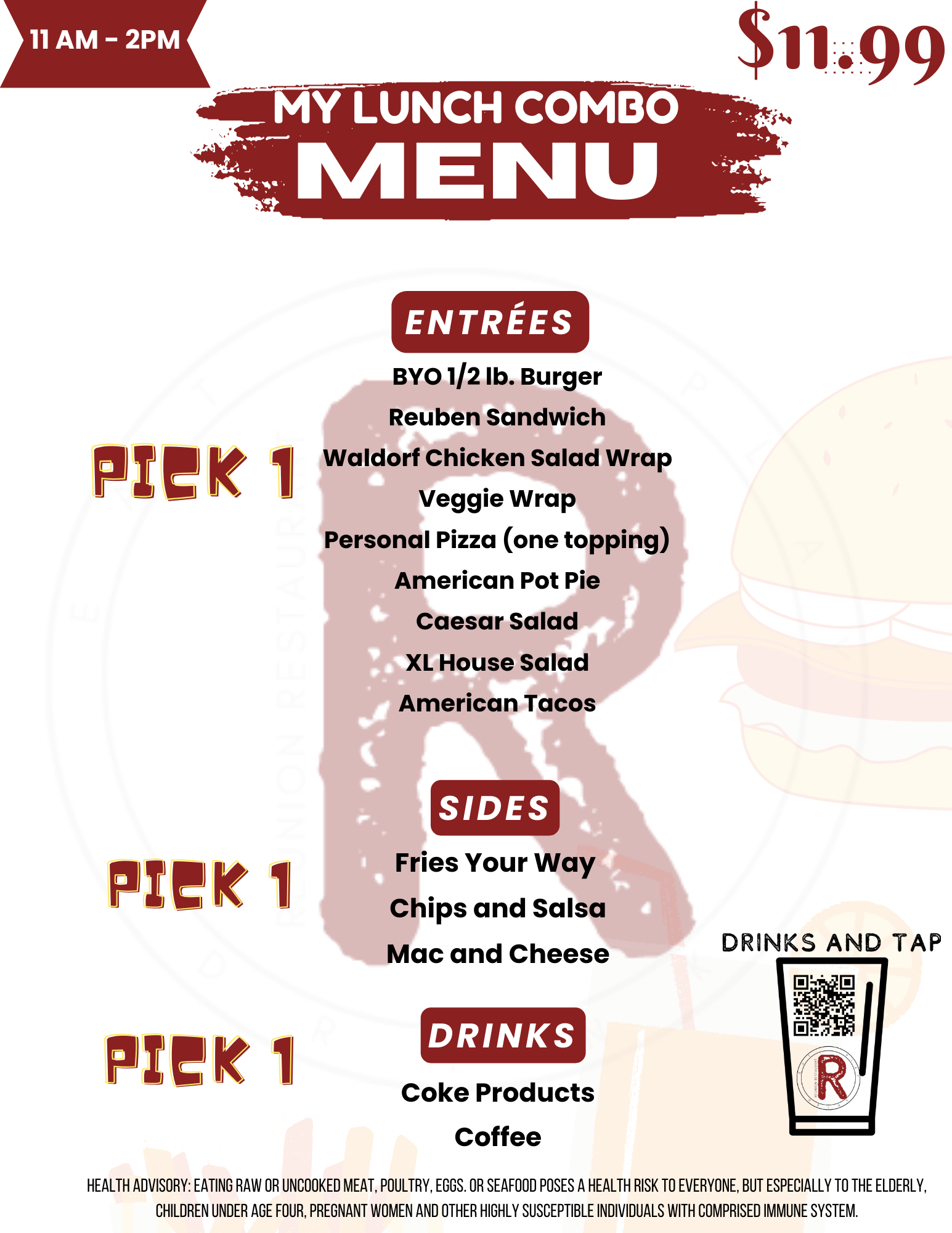 Daily Specials | Reunion Restaurant - Eat, Drink, PLAY!